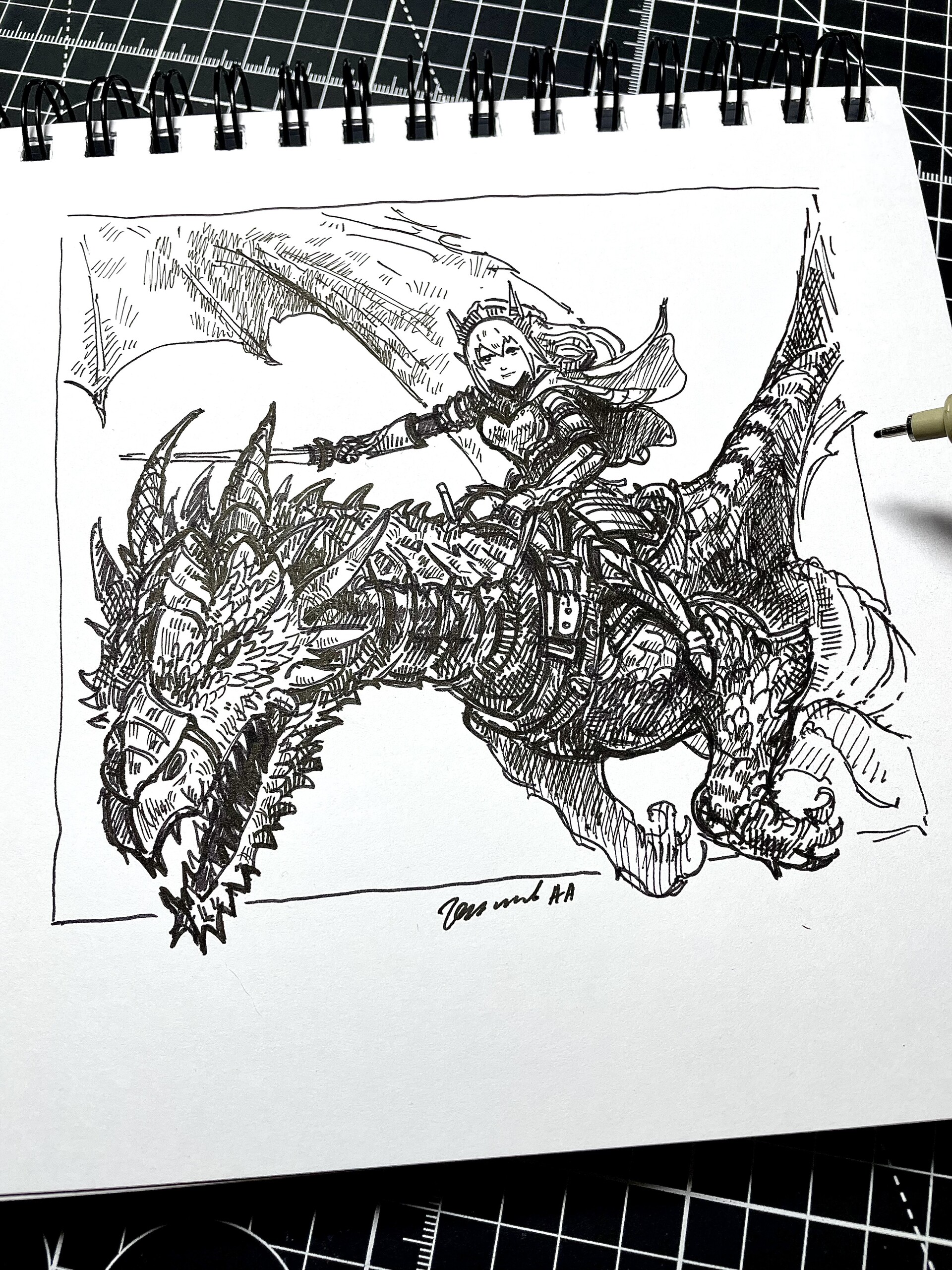 ArtStation - Dragon Knight | daily drawing | animation | speed drawing ...