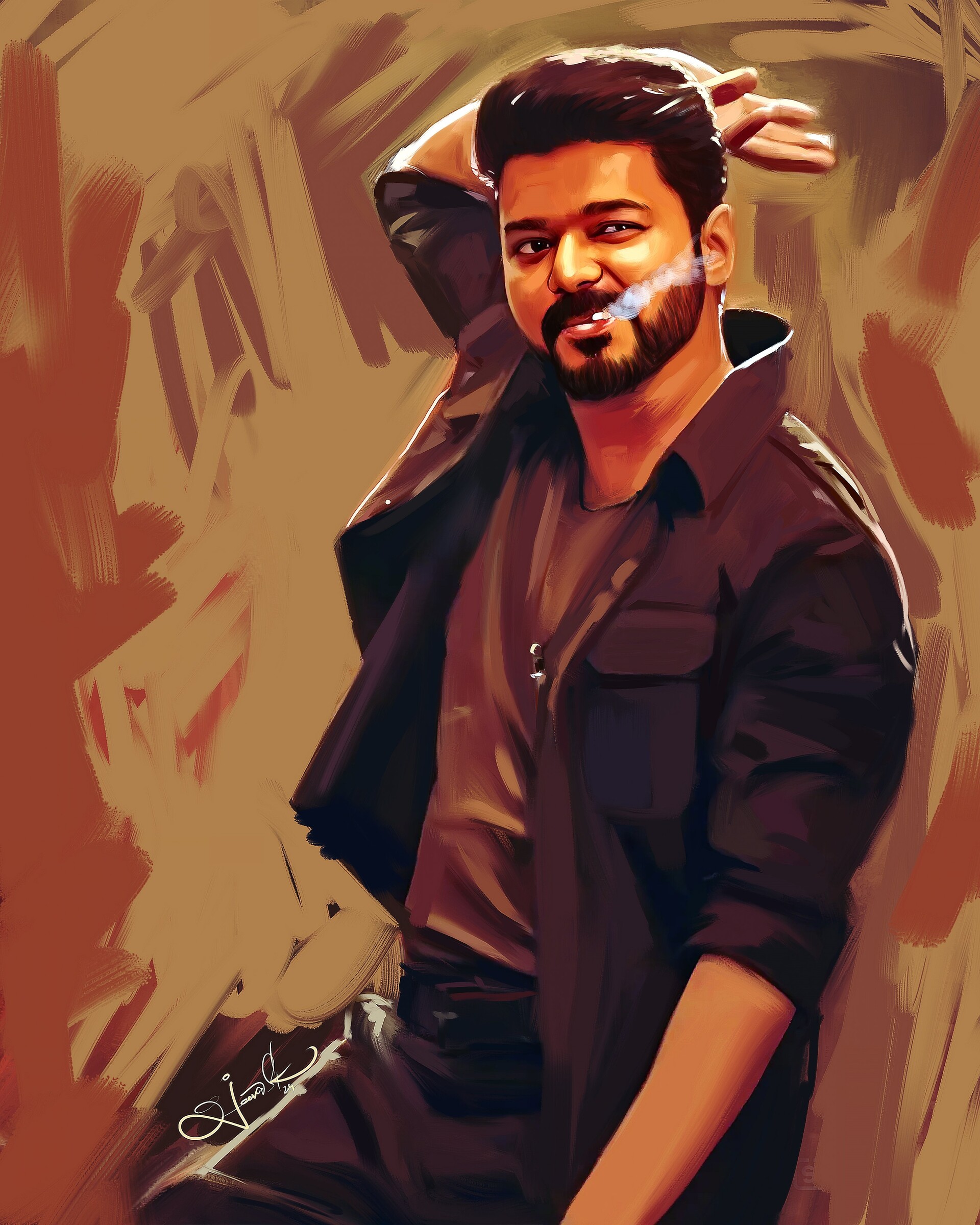 ArtStation - #Leo Thalapathy Vijay As Leodass Painting 2024