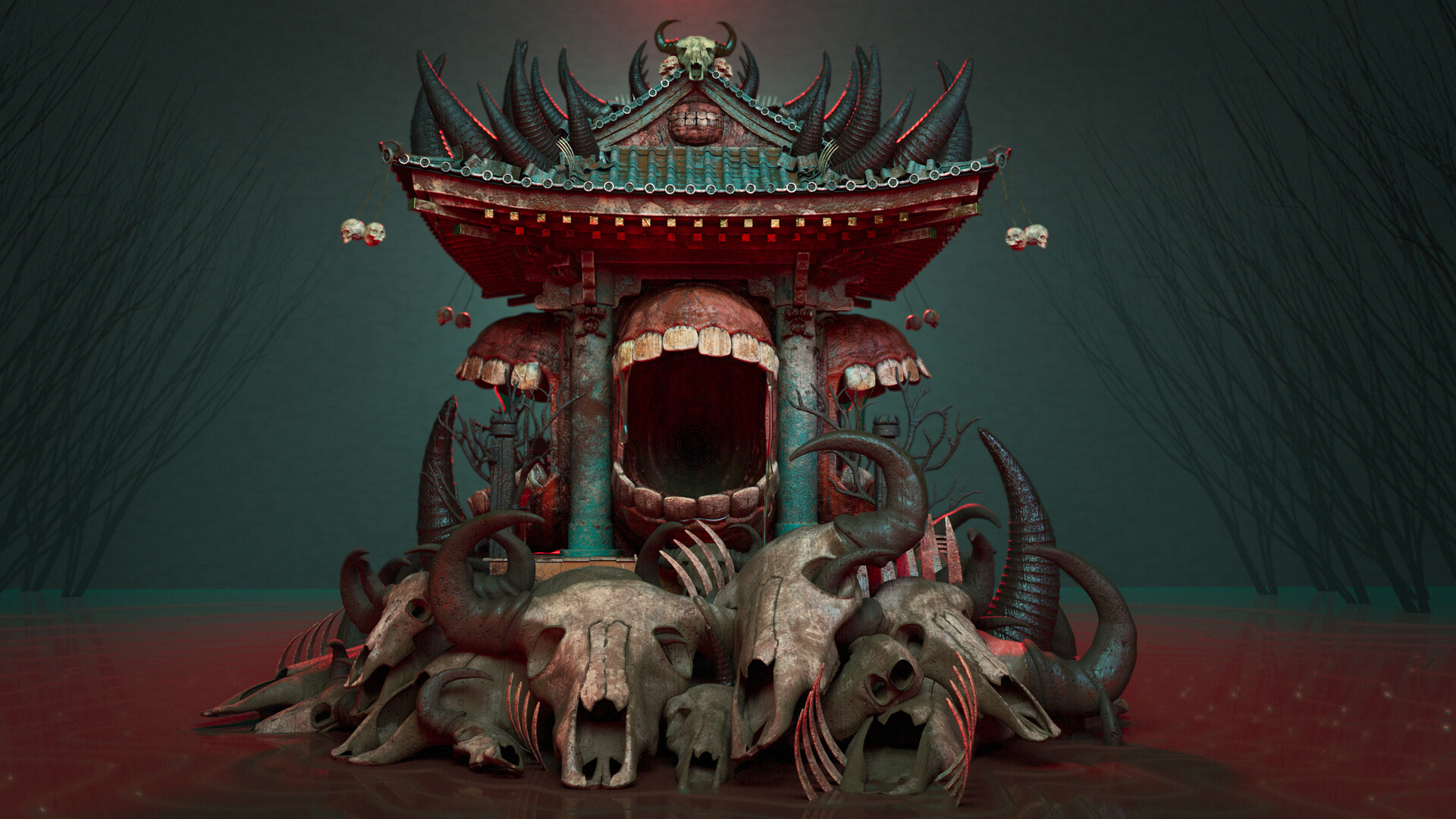 ArtStation - Malevolent Shrine Jujutsu Kaisen Fanart RENDER