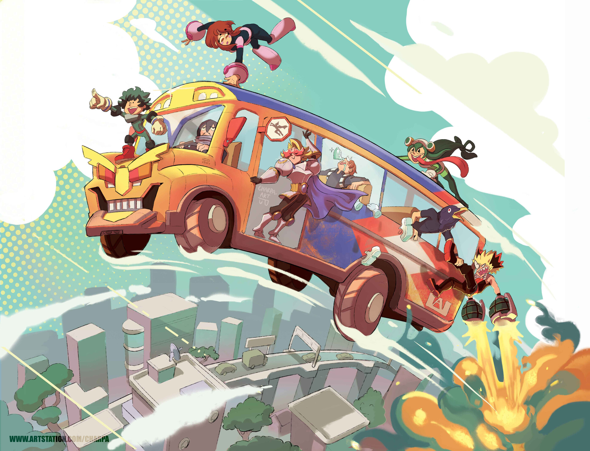Charpa Art - We're gonna be late! Get on the All Might Bus!!