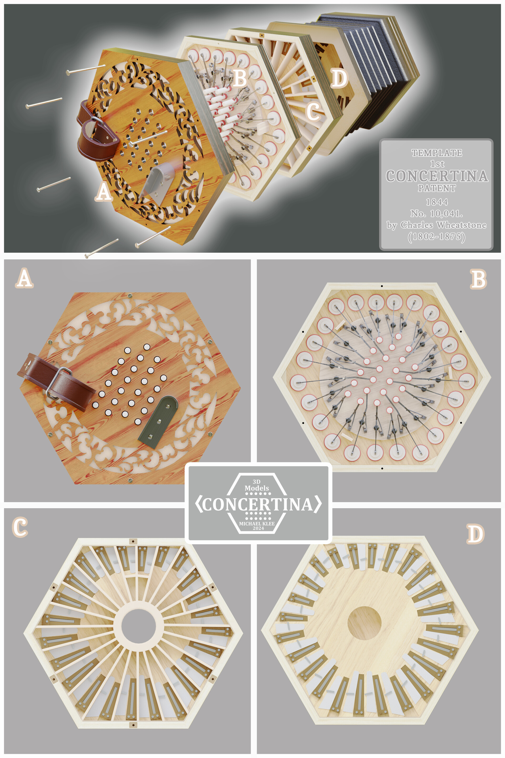 Michael Klee - Charles Wheatston - Concertina Patent 10,041 - 1844 ...