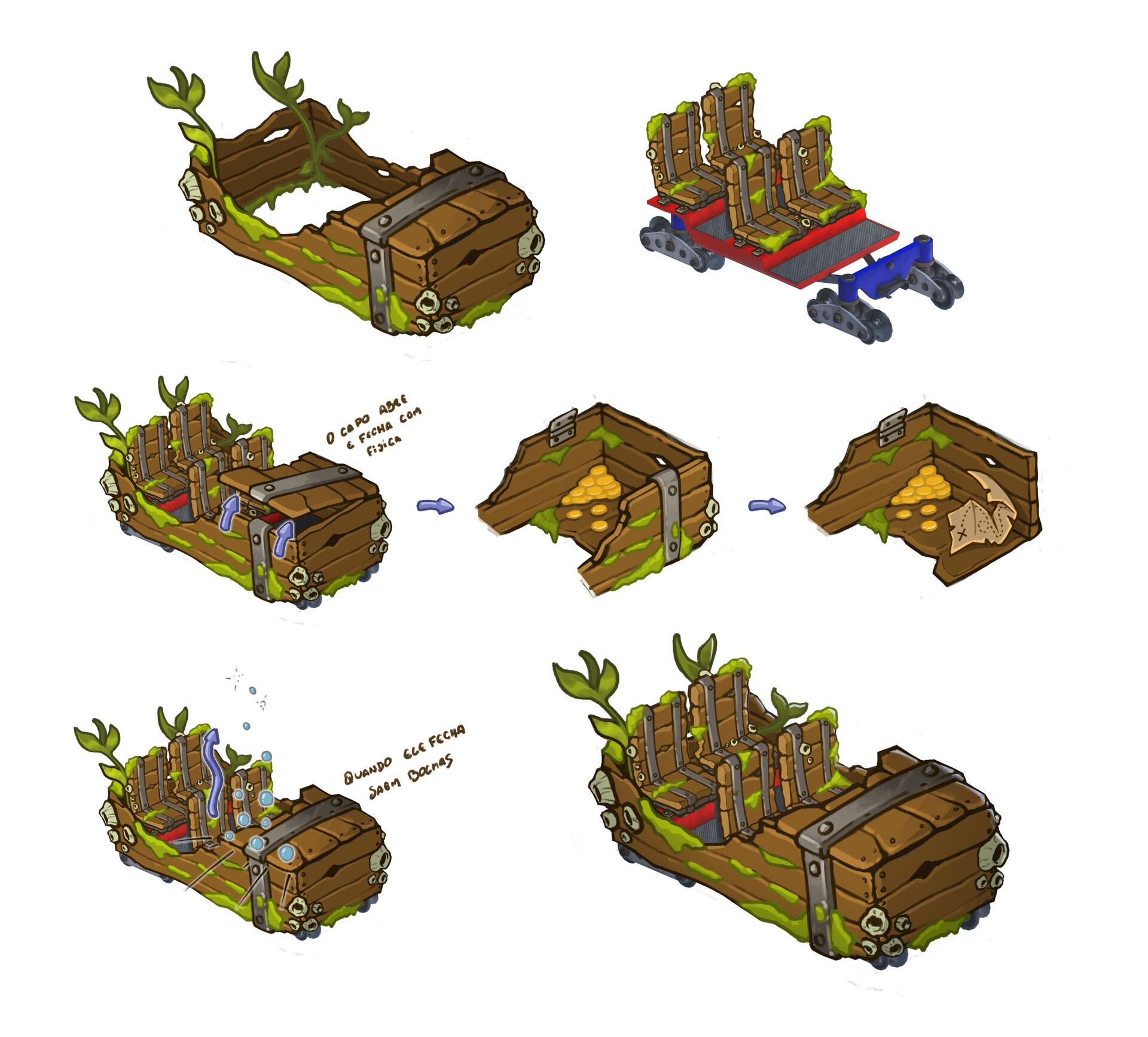 ArtStation - Sponge Bob - Epic Roller Coasters pack - Carts Concept art