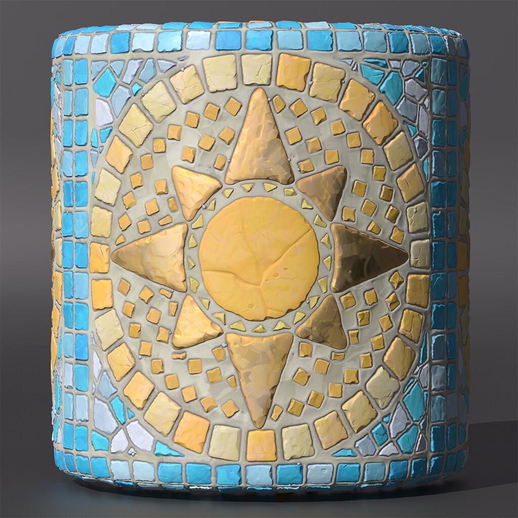 ArtStation - Here comes the sun - Stylized Mozaic Tiles Study