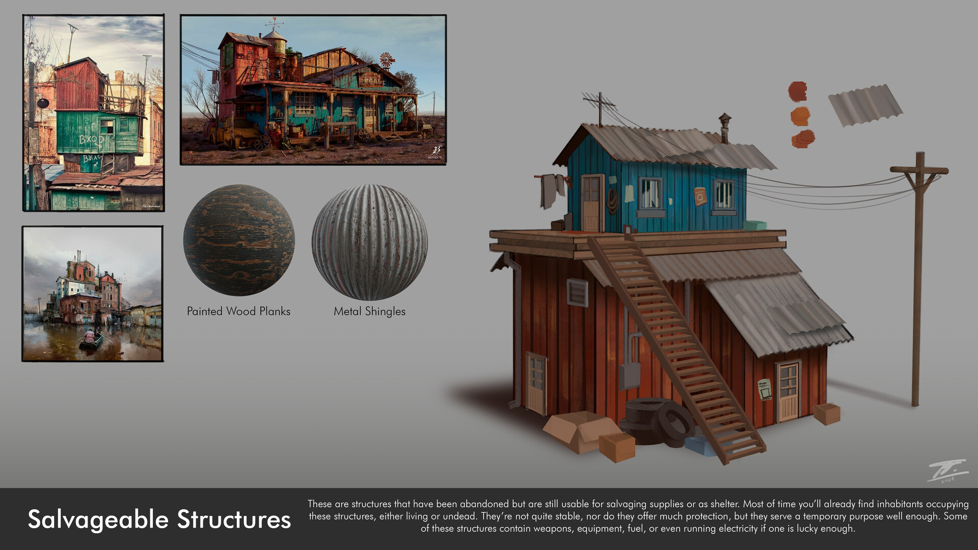 ArtStation - Post - Apocalyptic Callout Sheet - Salvaged Doublestack