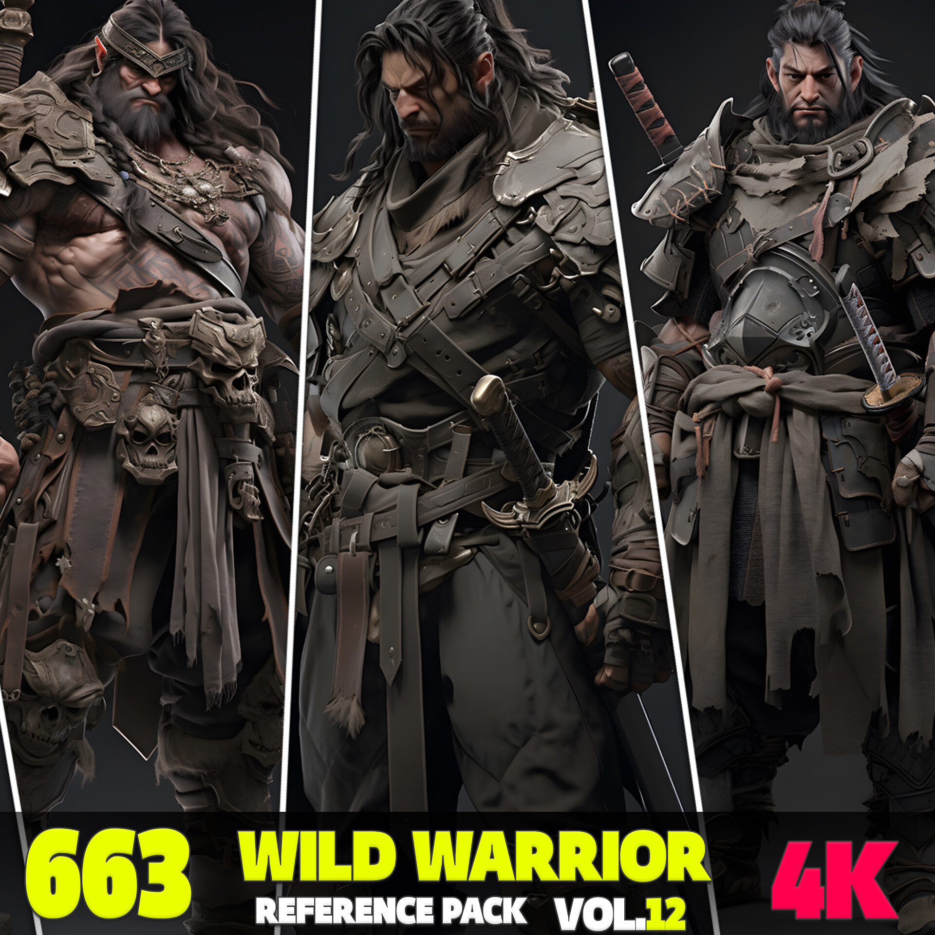 ArtStation - 663 4K Wild Warrior Reference Pack Vol.12