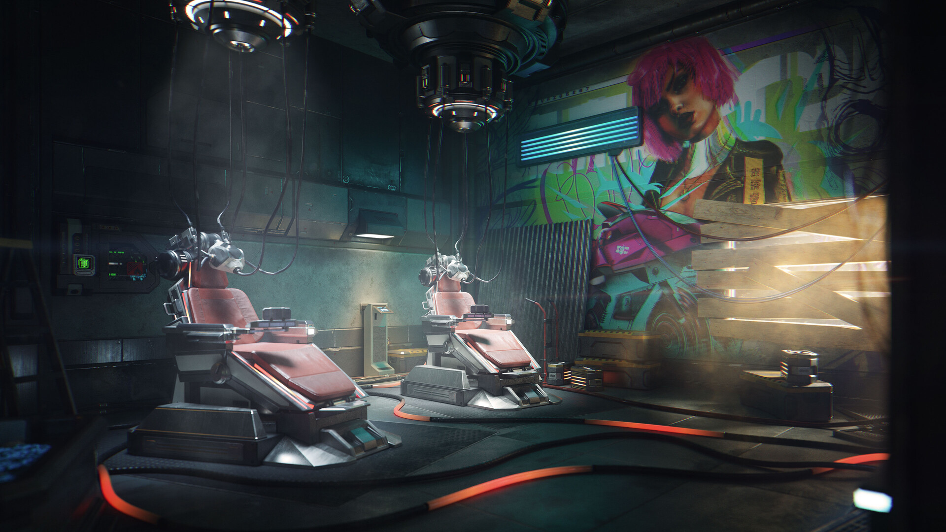 KitBash3D - "CyberPunk Interiors" - 3D Models and Materials Kit