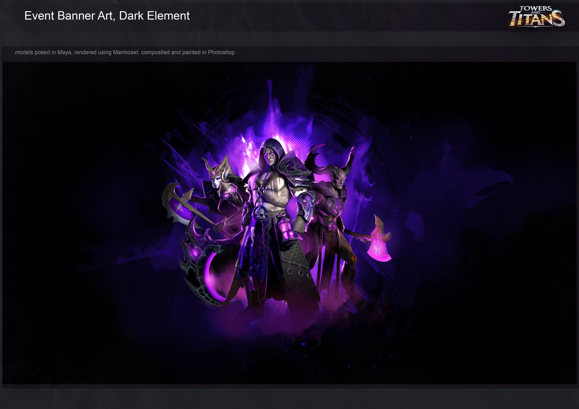 Carlos Machuca - Tower and Titans Banner Art Illustration Dark Event