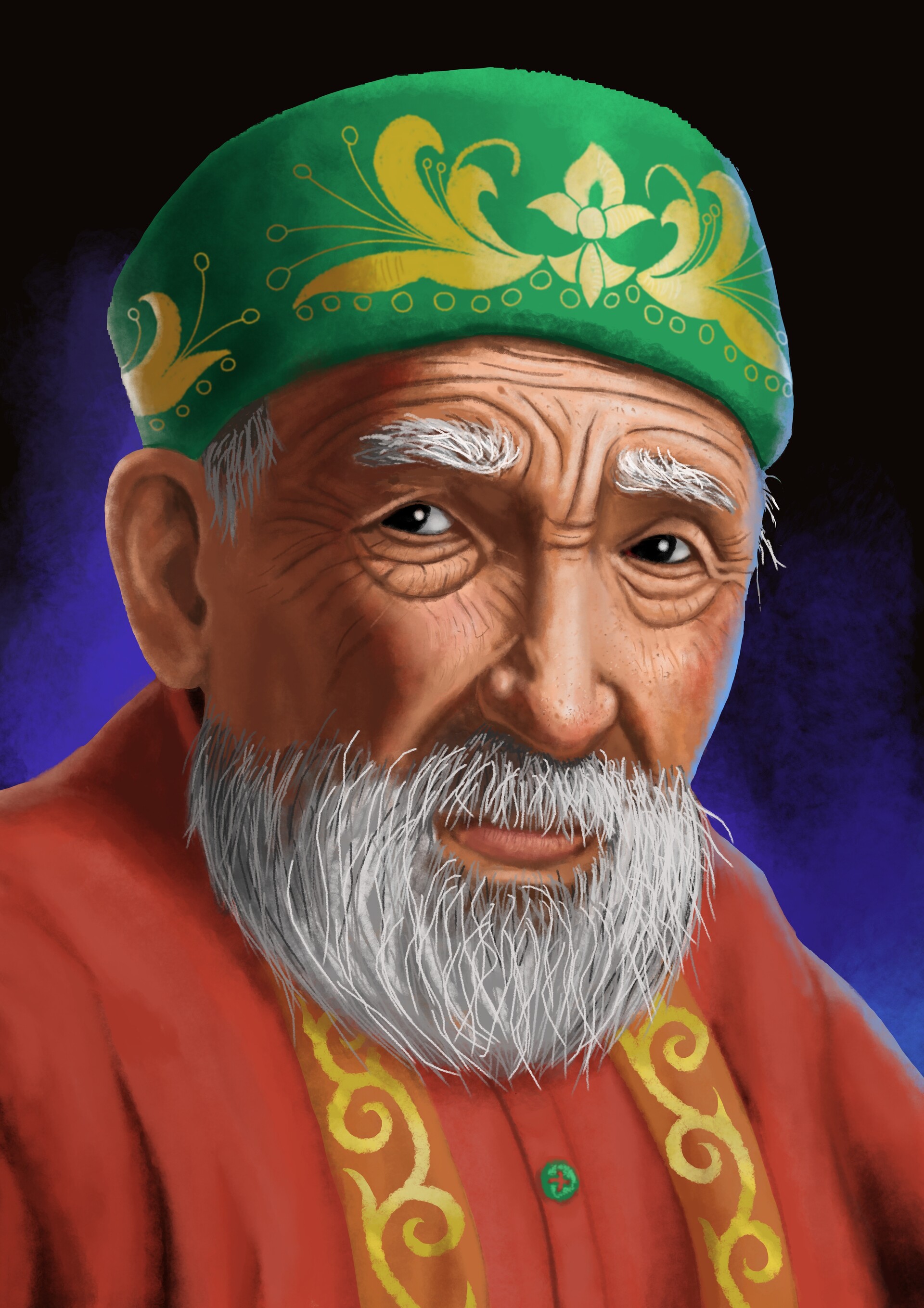 ArtStation - Portrait of tatar oldman from siberia kirek village