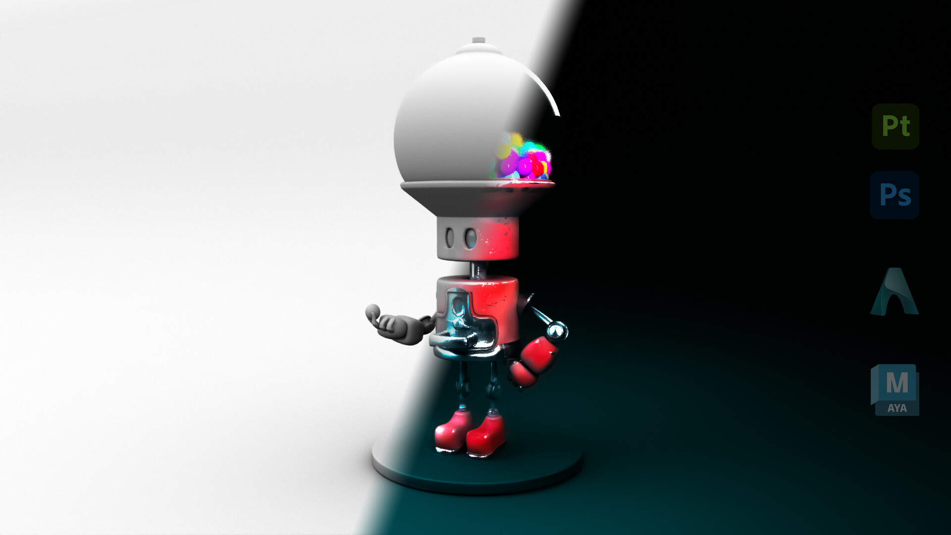 ArtStation - GUMBALL MACHINE ROBOT