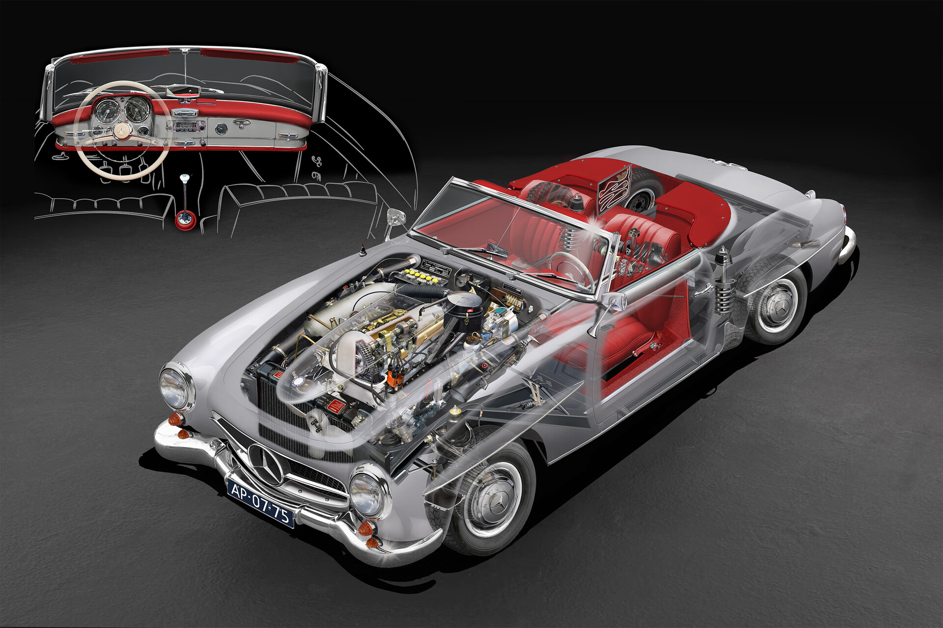 Tailor made Cutaways - Mercedes-Benz 190 SL (W121) - the small brother ...