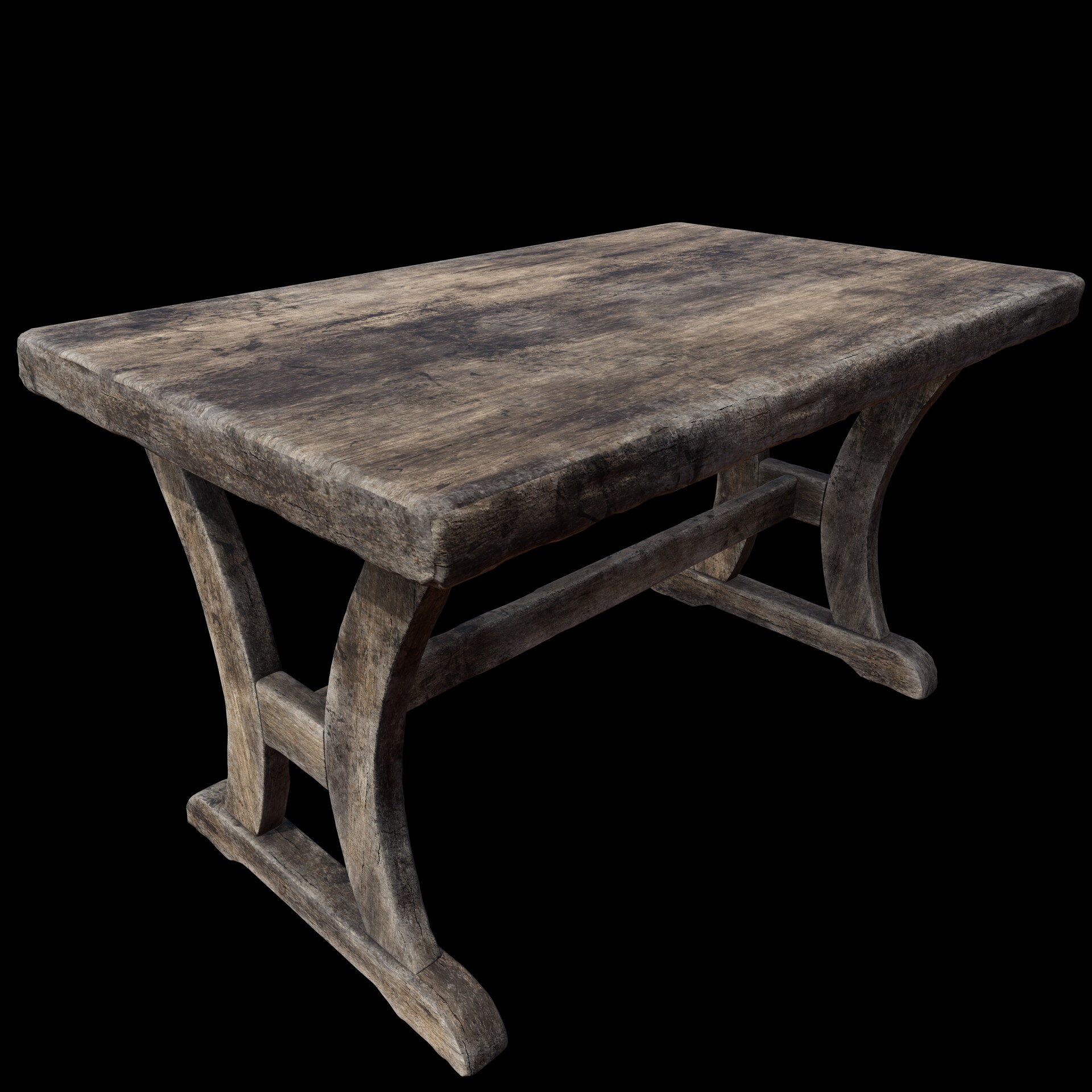 ArtStation - Vintage Rustic Table 3D Model