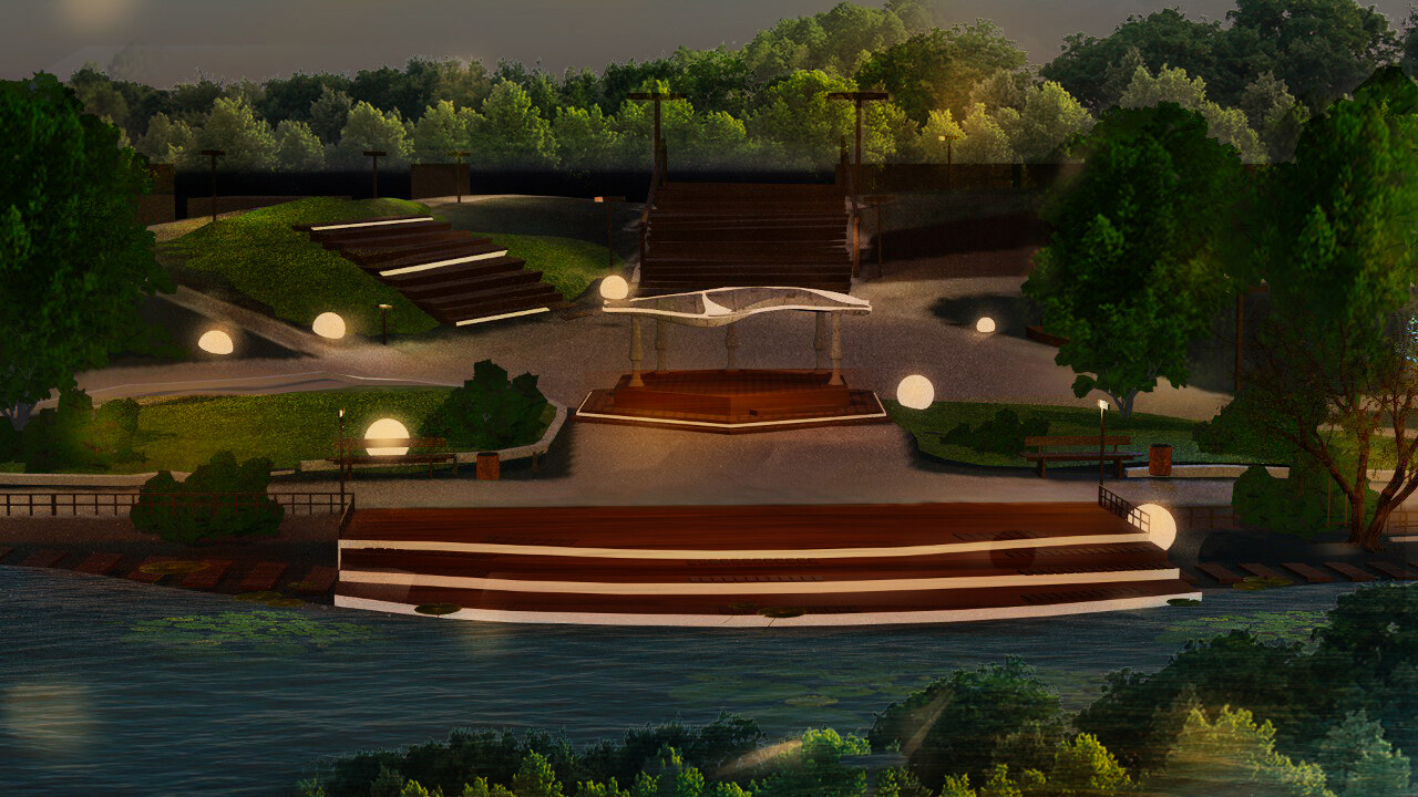 ArtStation - 3d architecture vizualization embankment project