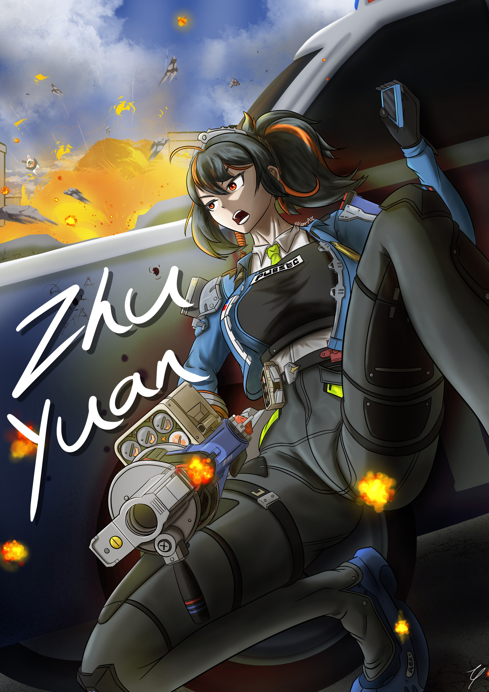 ArtStation - Officer Zhu Yuan [ZZZ Character Fan Art]