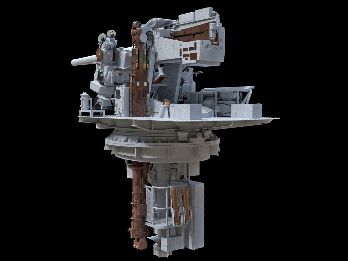 Stefan Dramiński - American 5in/38 Mk 12 gun in the Mk 30 single mount ...