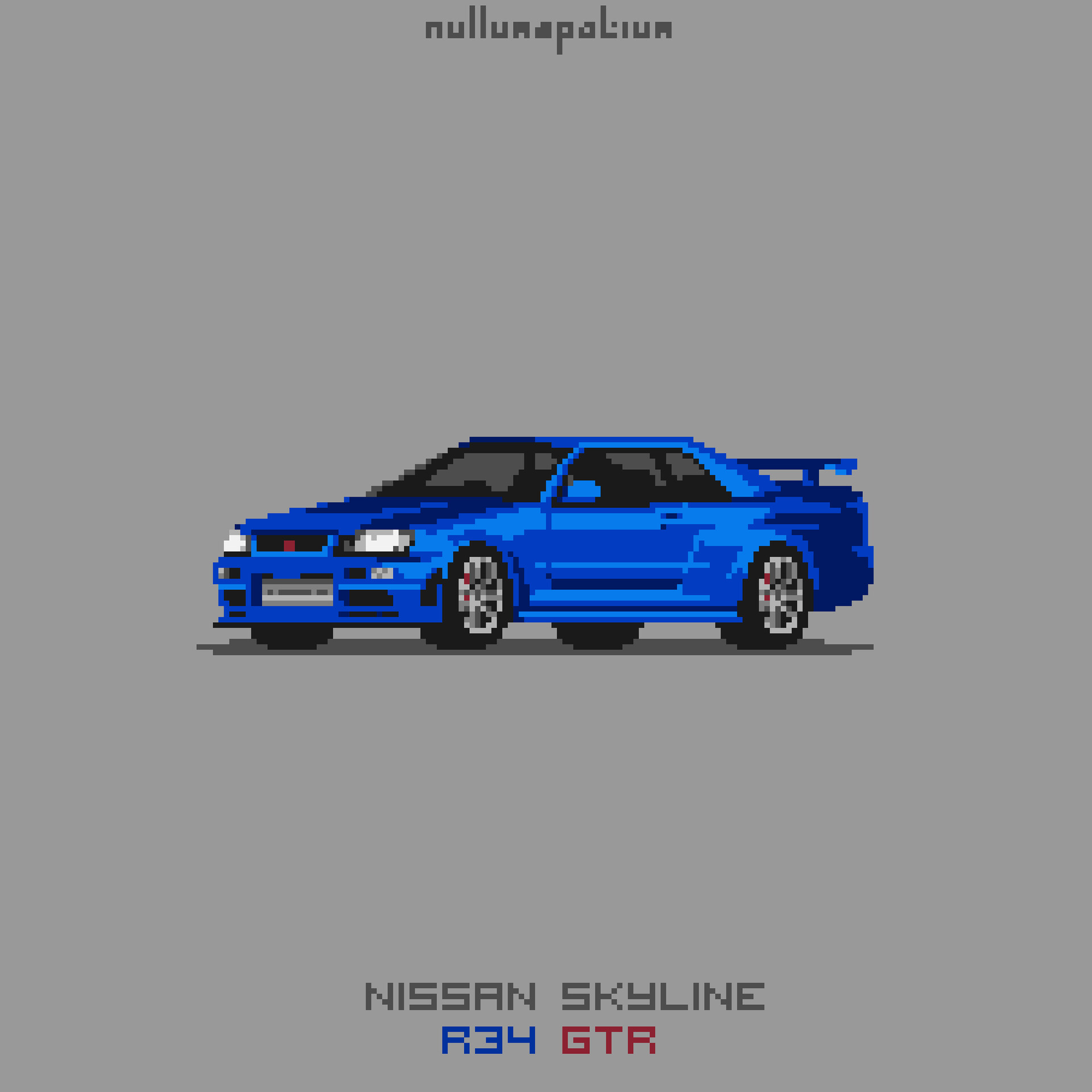 ArtStation - Nissan Skyline R34 GT-R Pixel-Art