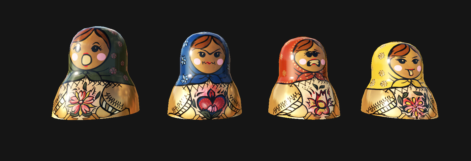 ArtStation - props- matryoshka dolls 3d mesh and own art design