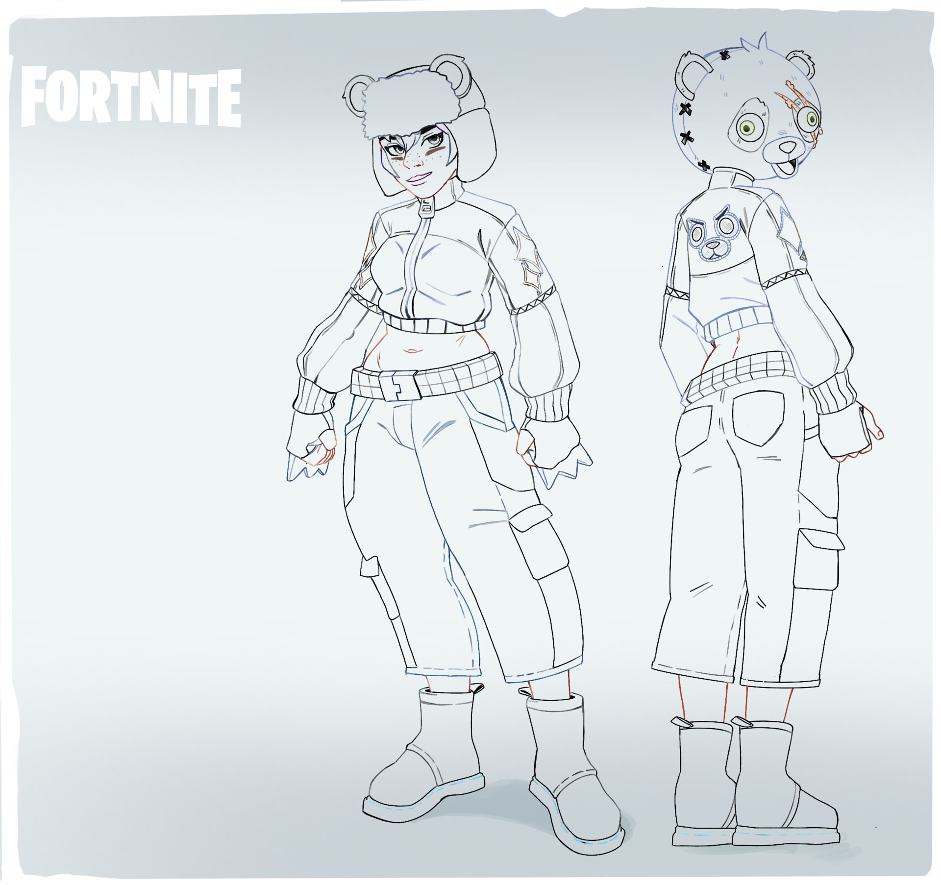 how to draw fortnite panda skin