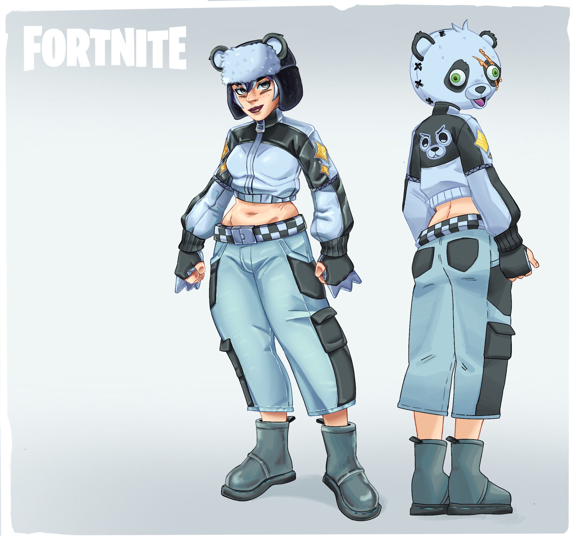 how to draw fortnite skins panda team leader