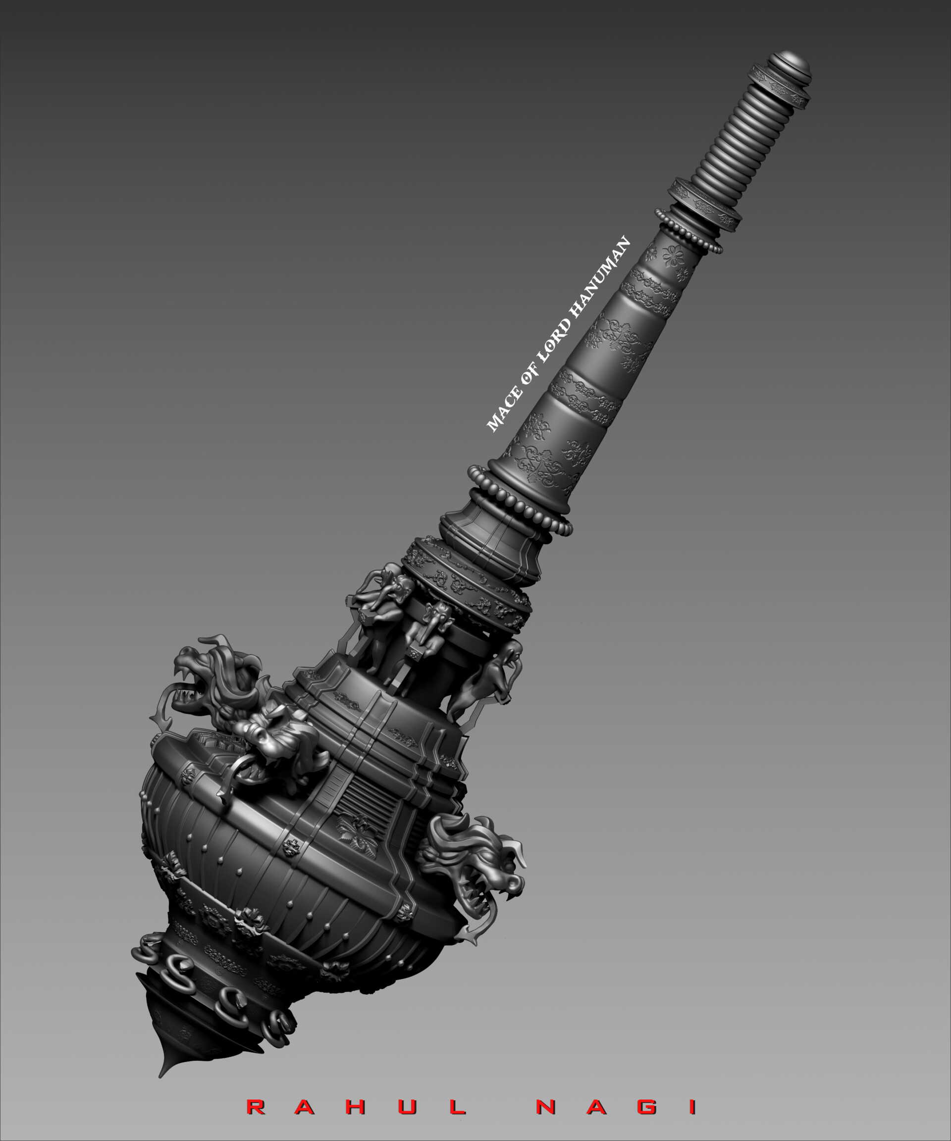 ArtStation - The Mace Of Lord Hanuman - Indian Methodology powerful weapon