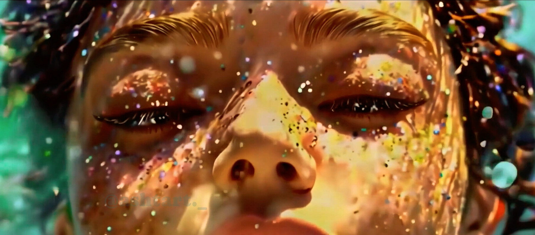 Tooba Piracha - Ethereal Serenity: Underwater Glitter Portrait