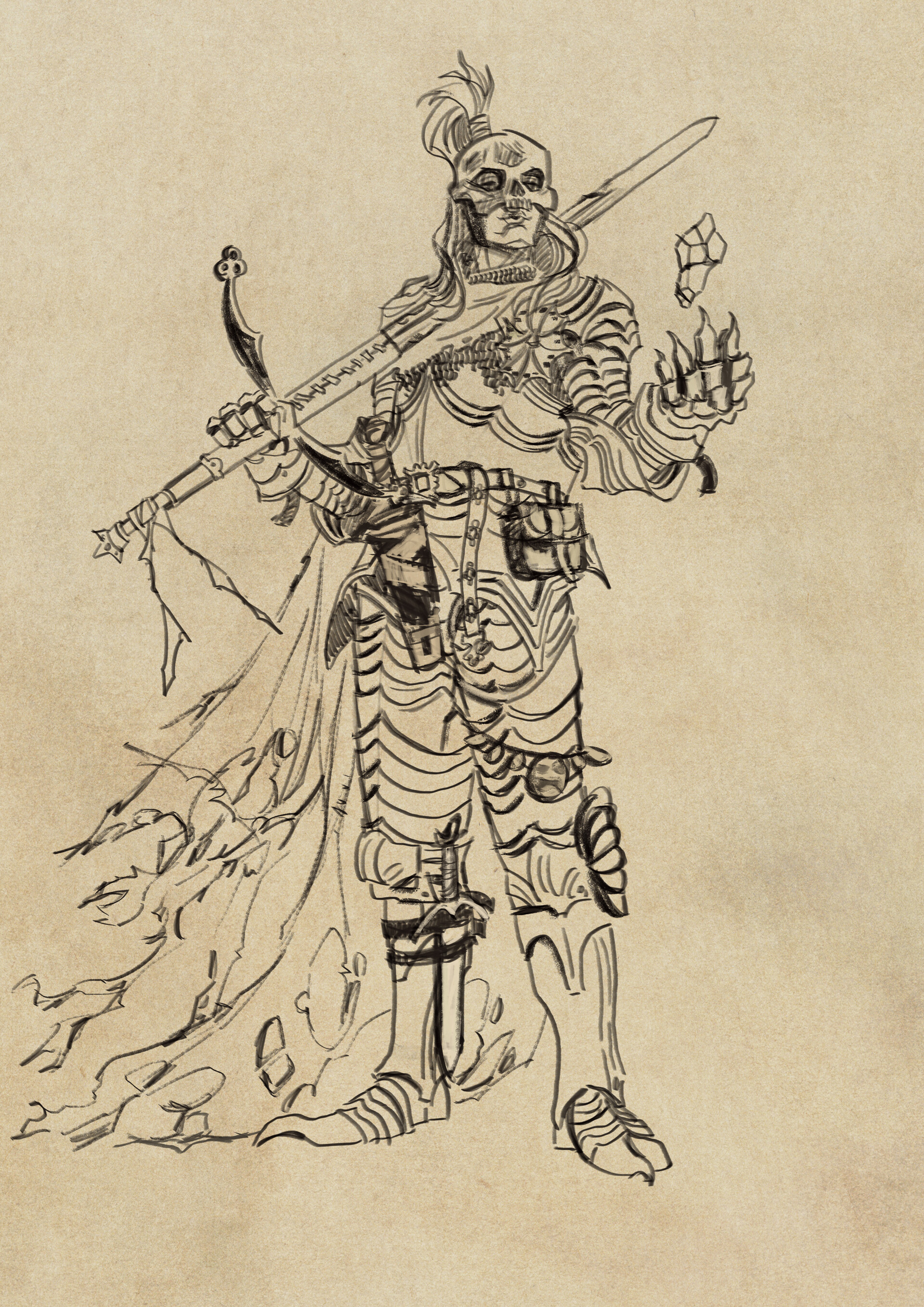 how to draw a evil knight