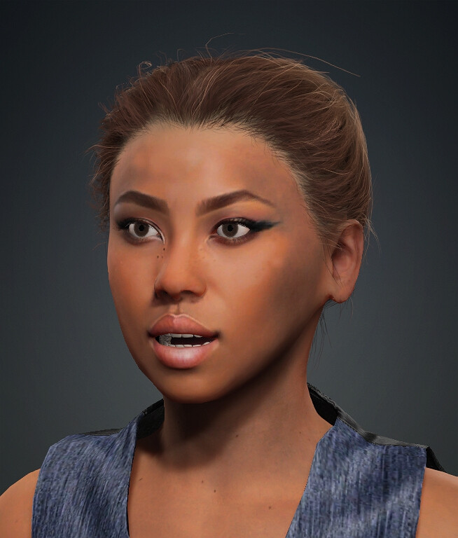 ArtStation - African girl game character for cyber punk scene