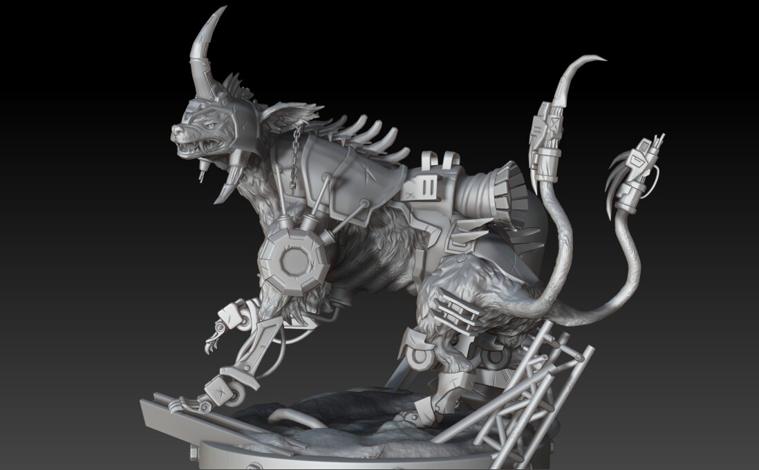 ArtStation - Cyborg Hyena Zbrush Sculpt
