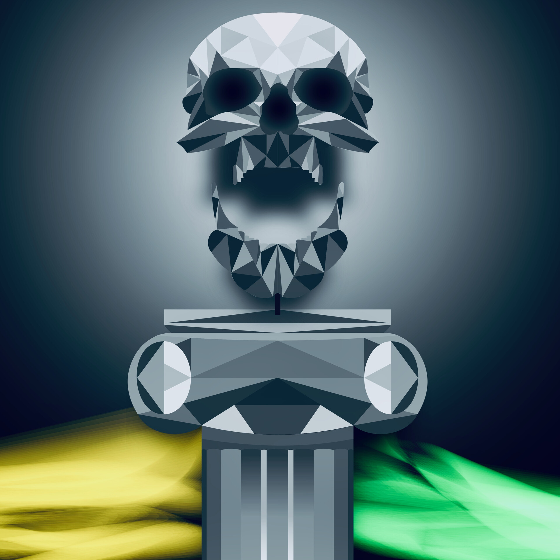 ArtStation - Skull on Display in Low Poly