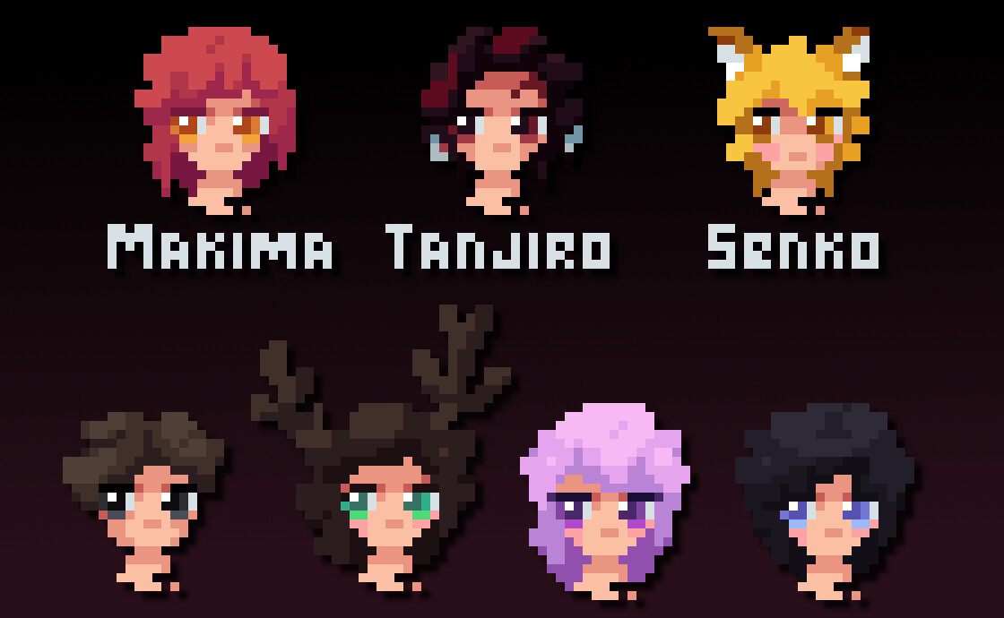 ArtStation - Some Pixel Art Faces