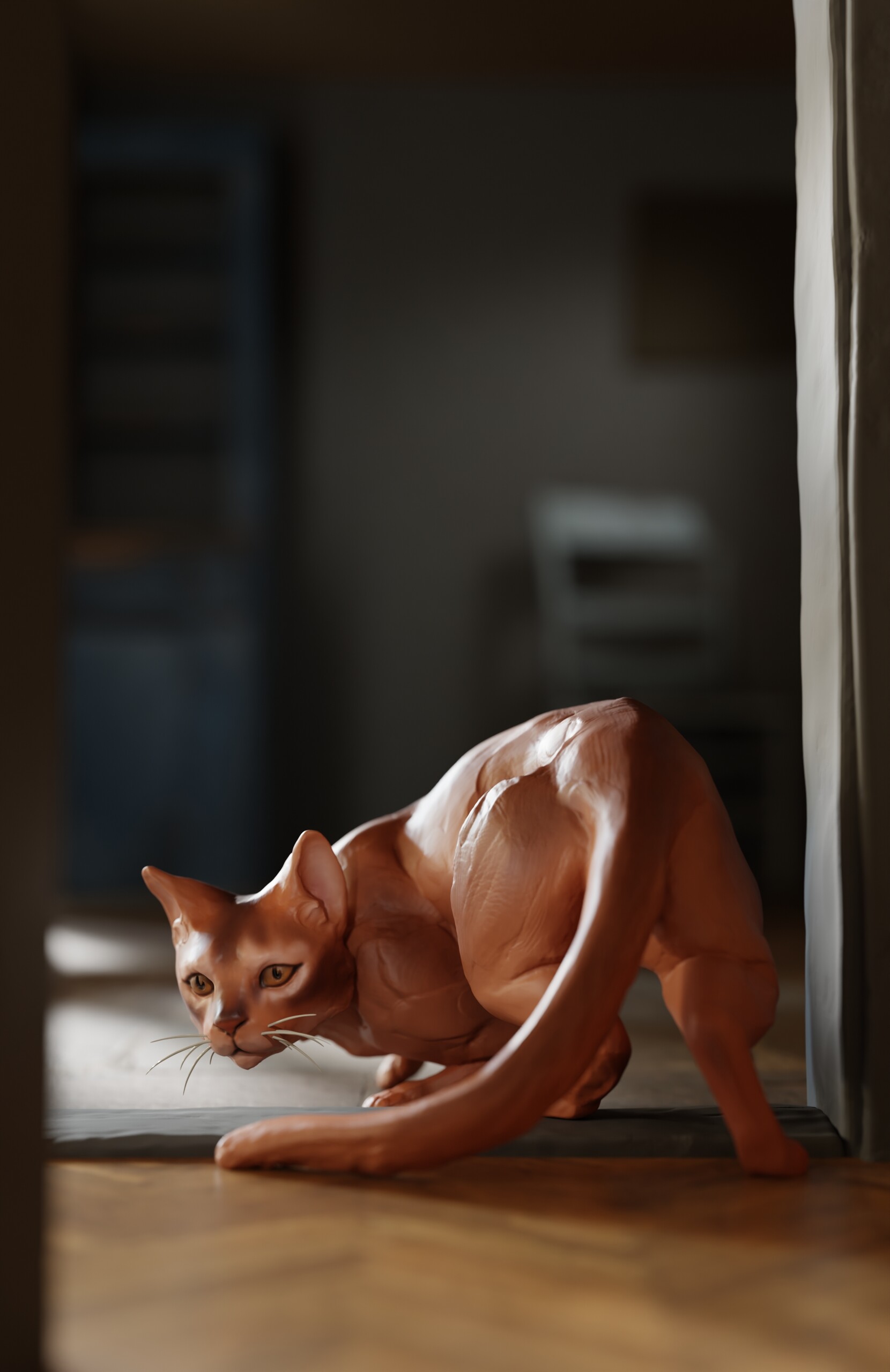 ArtStation - Cat in the living room