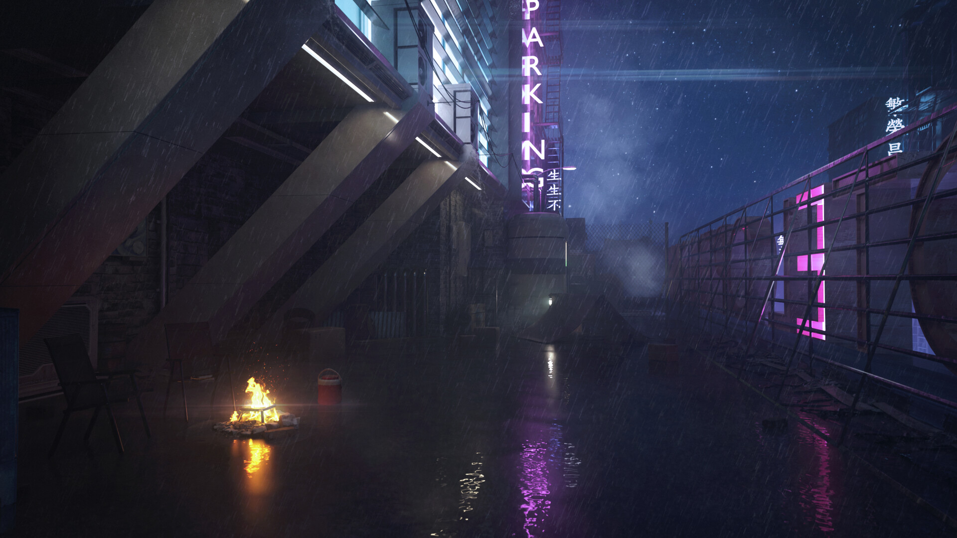 ArtStation - Sci-fi Rooftop