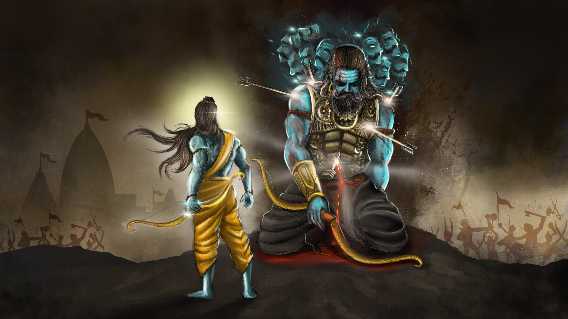ArtStation - Rama vs Ravana: illustration
