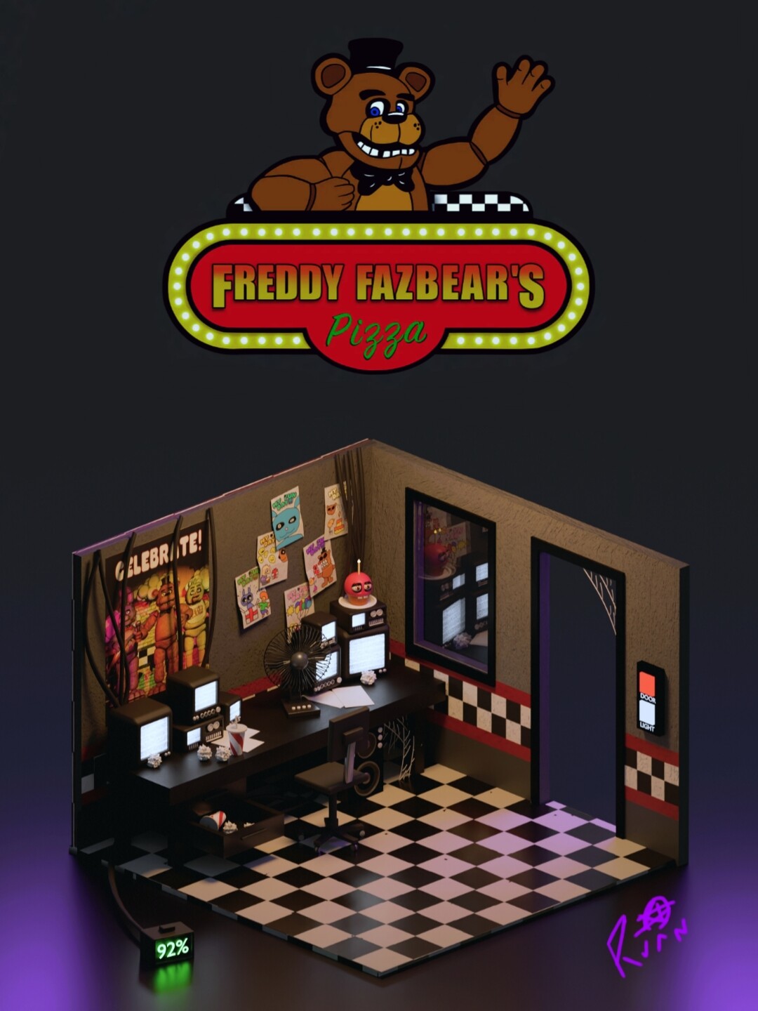 ArtStation - Five Nights at Freddy's security room 3D
