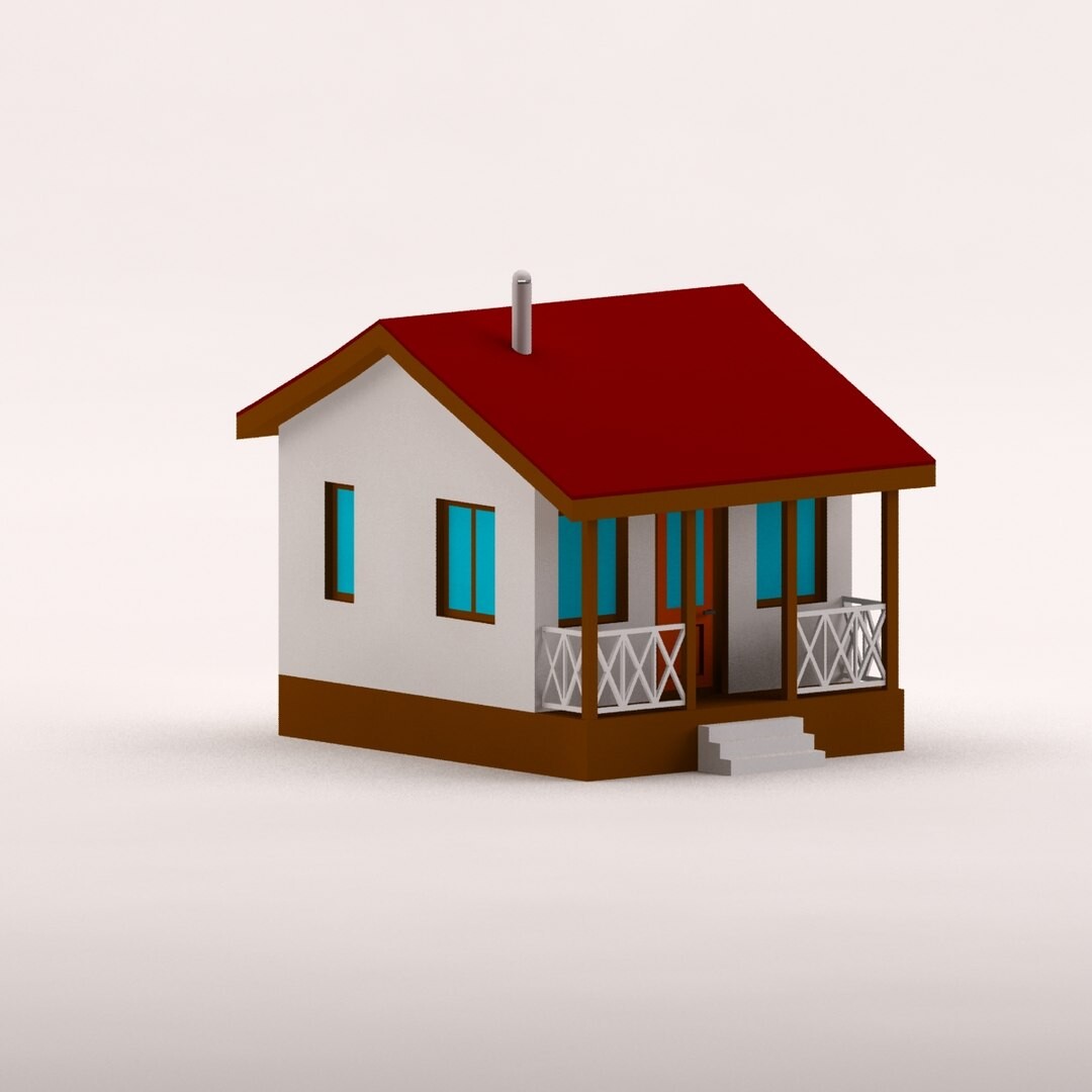 simple house logo 3d