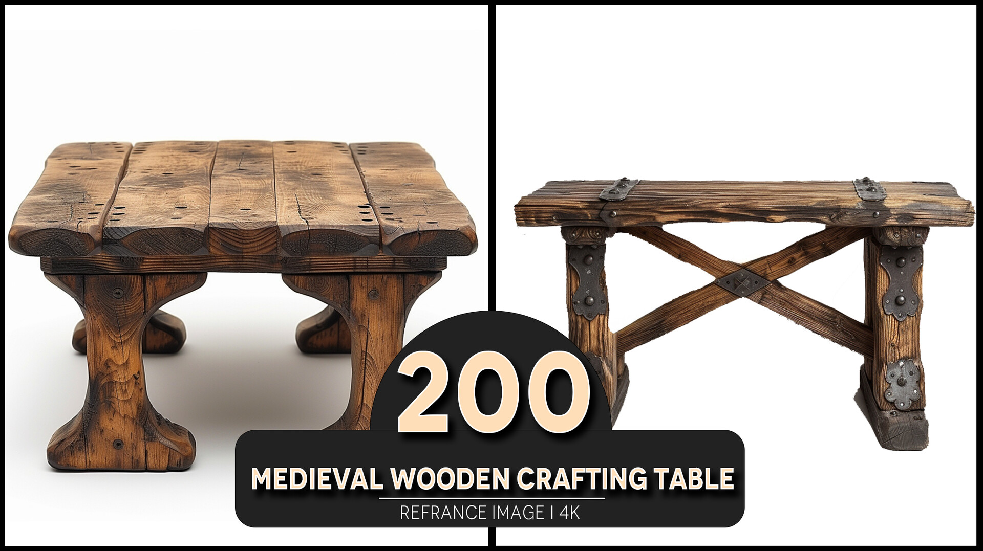 Pixel Ref - Medieval Wooden Crafting Table 4K Reference/Concept Images