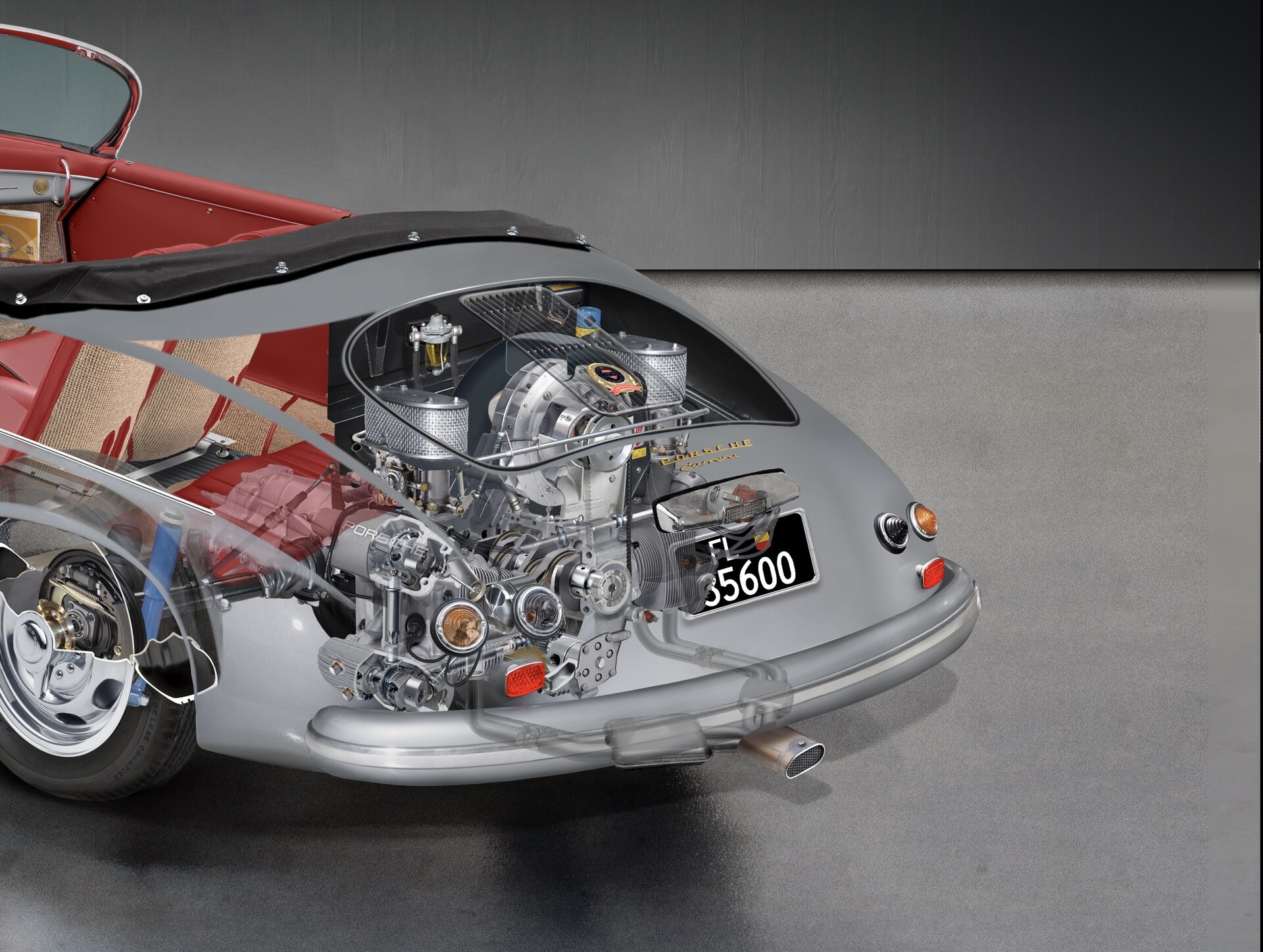 Tailor made Cutaways - Porsche 356 A Carrera 4-cam speedster and 356 B ...