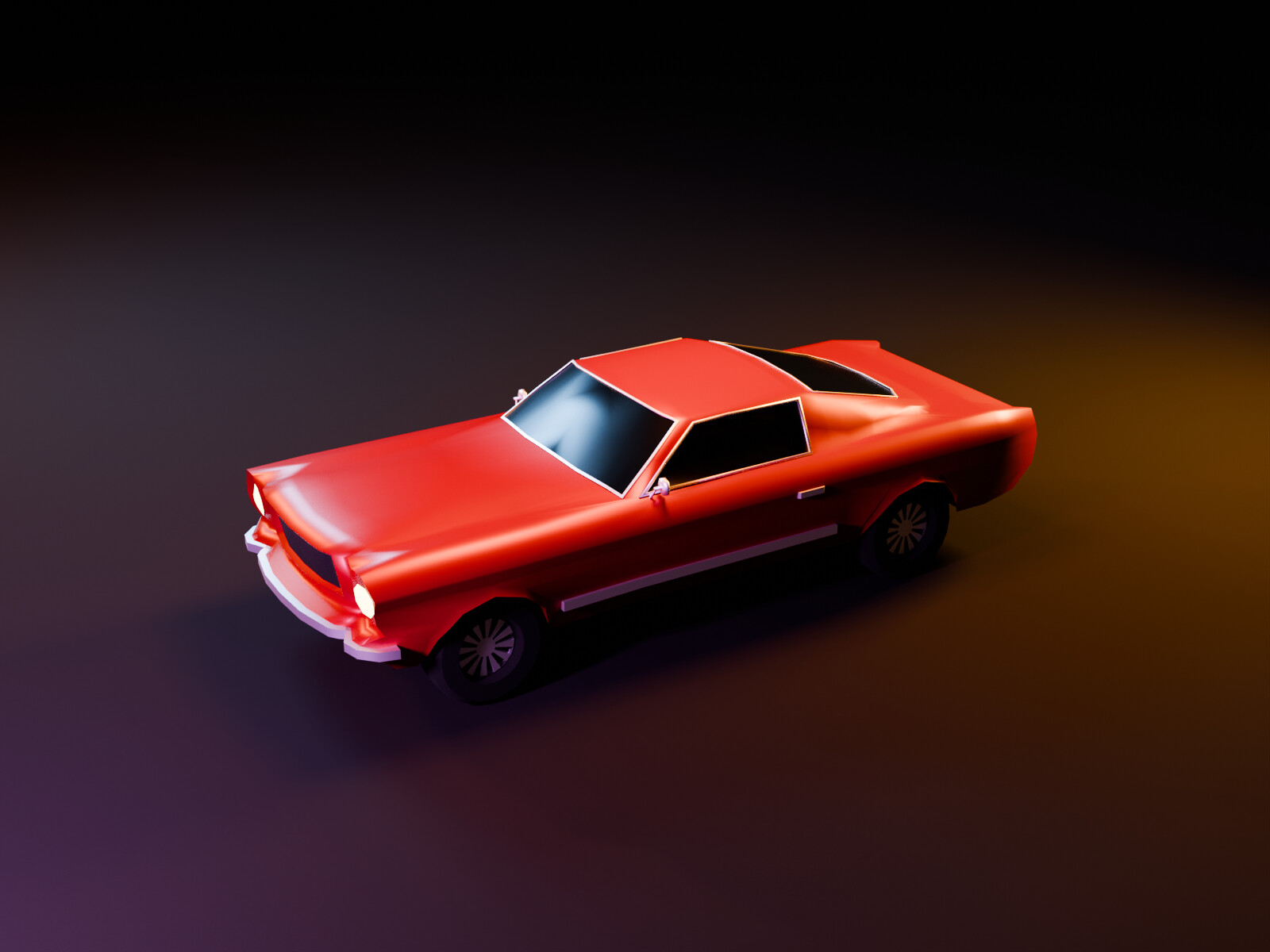 ArtStation - Low poly Mustang