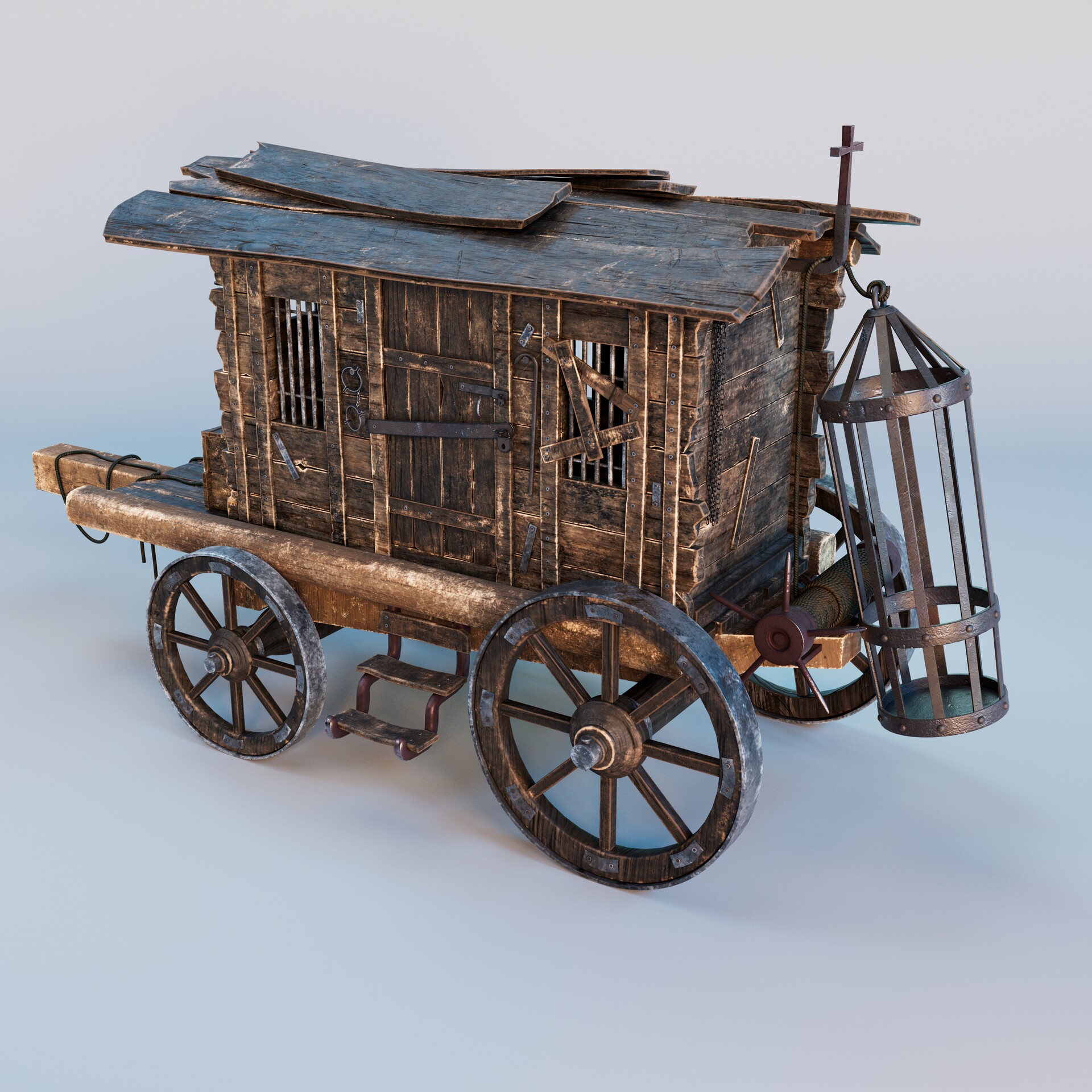 ArtStation - Prisoner Transport Wooden Cart