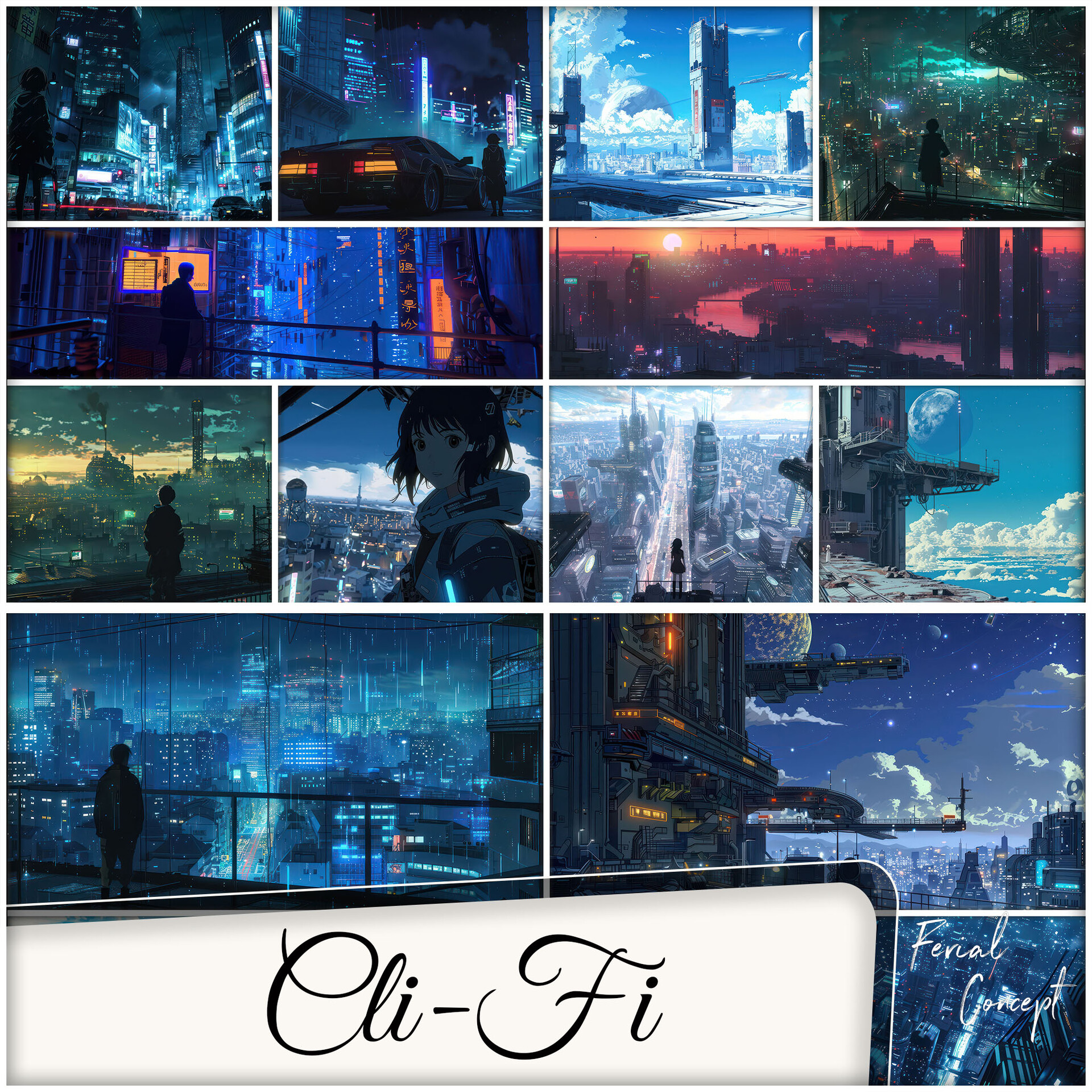Ferial Concept - 🔹200 Cli-Fi - Anime Concept Reference Image Pack v.40 |4K|