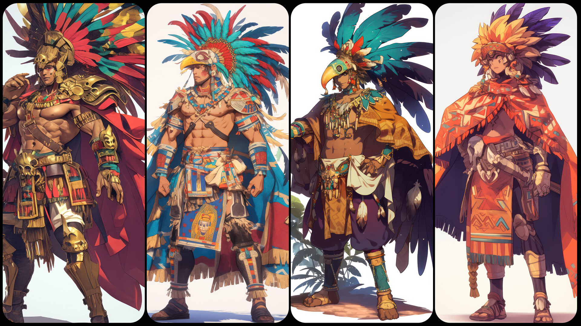 Ferial Studio - 🔹200 Aztec Mythology - Anime Character Reference Image ...