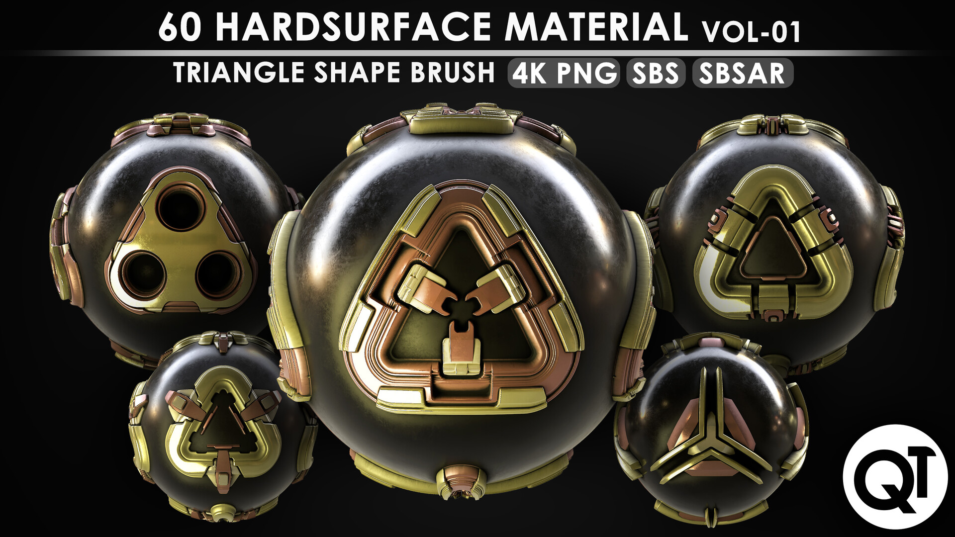 ArtStation - Hardsurface Material - 60 Triangle Shape Brush - VOL01
