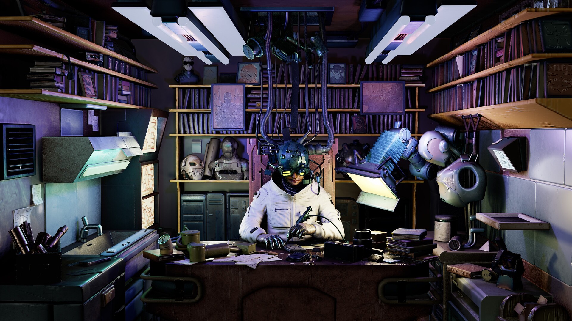 Melissa Kezia - Cyberpunk Laboratory Environment 3D Stylized