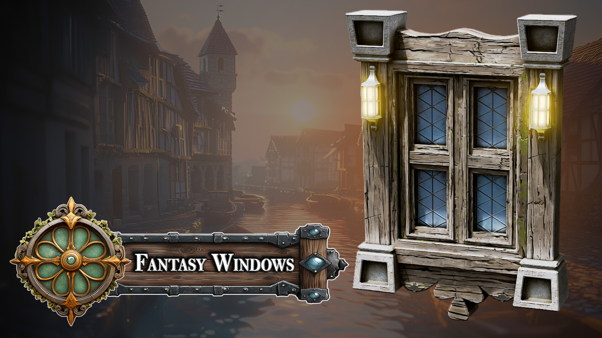 3D Tudor - Blender 20 Massive Fantasy Windows Asset Pack