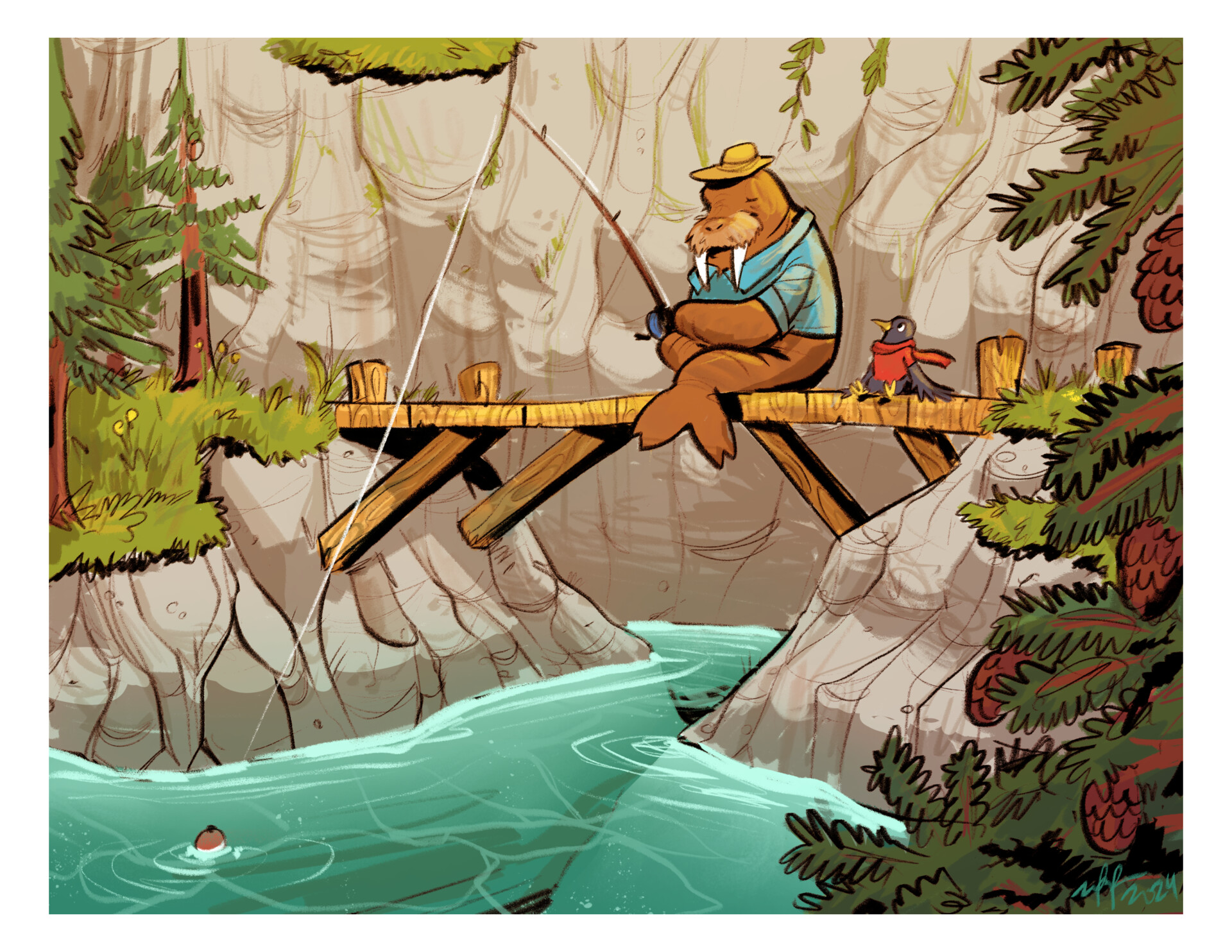 ArtStation - Is Fishing Hard? - A Short Hike Artwork