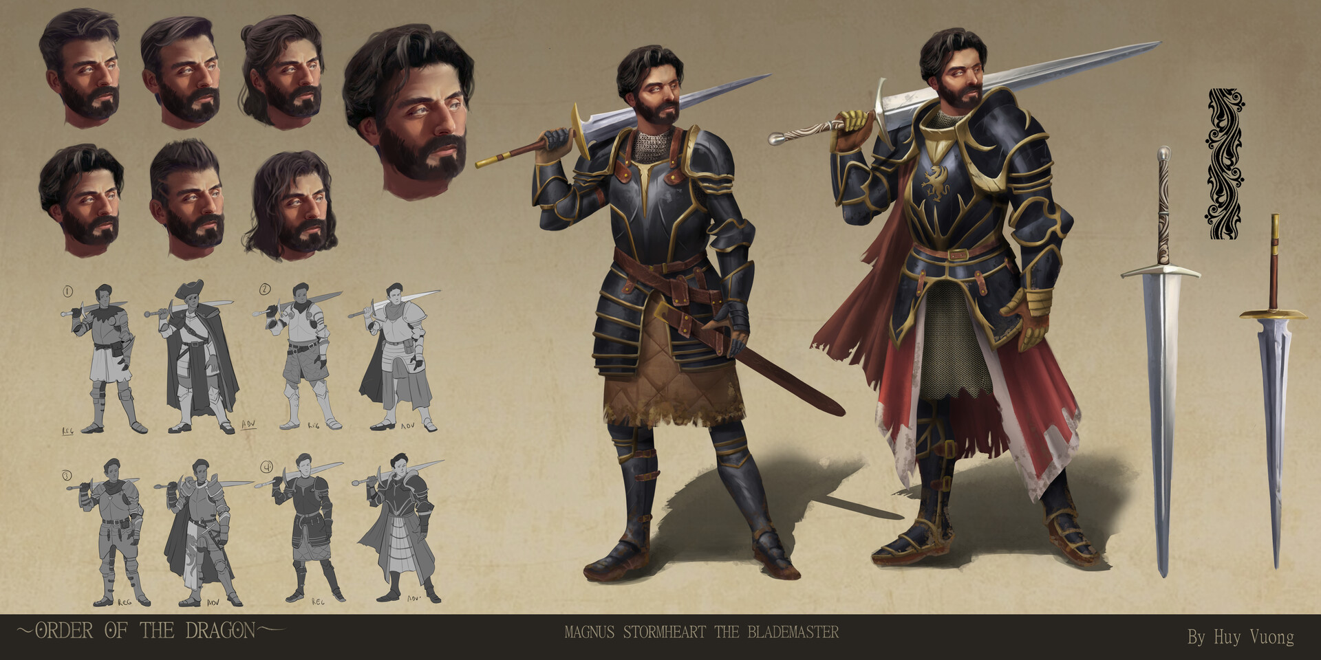 ArtStation - Character Design- Magnus Stormheart The Blademaster