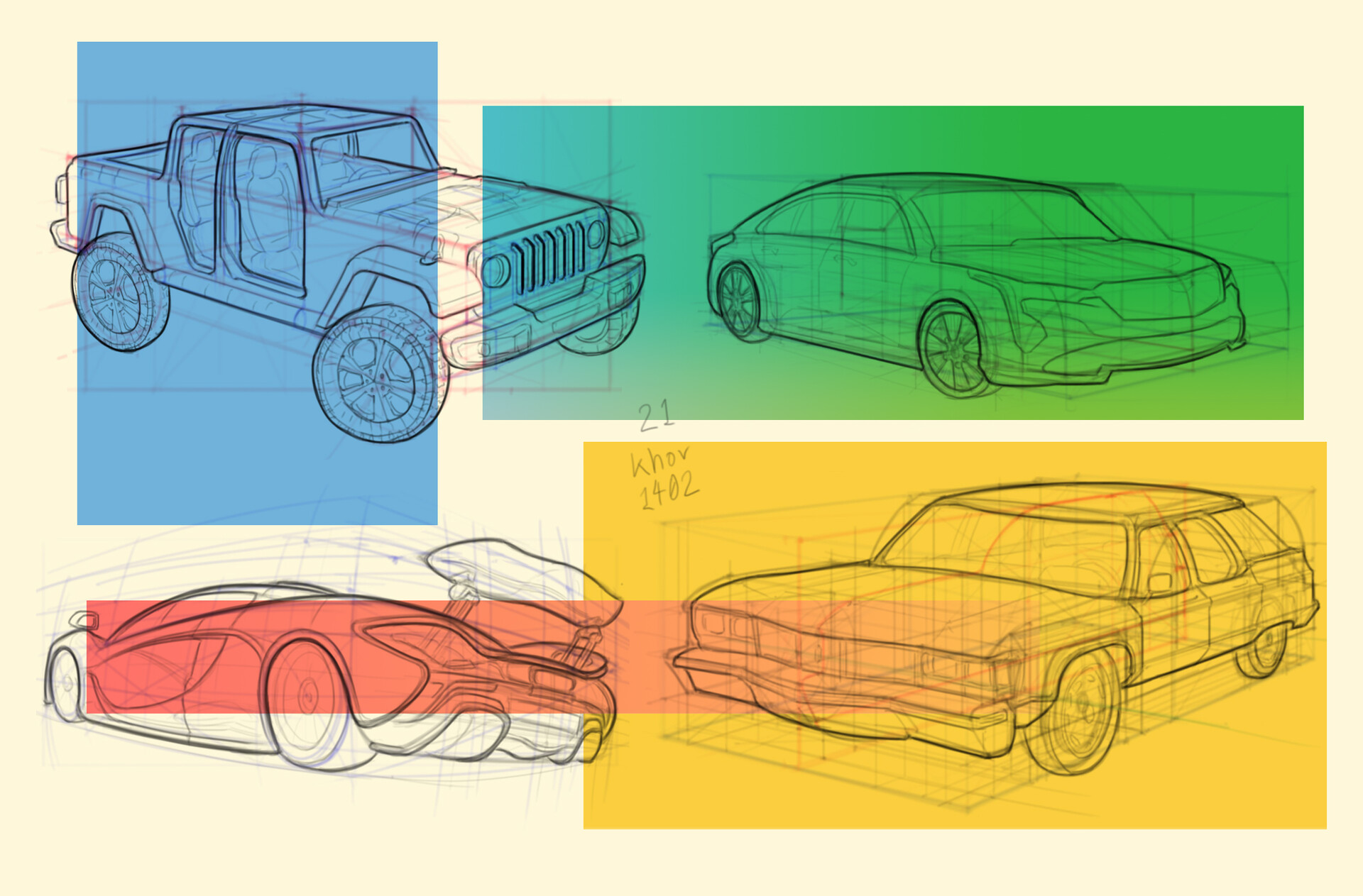 how to draw vehicles in perspective