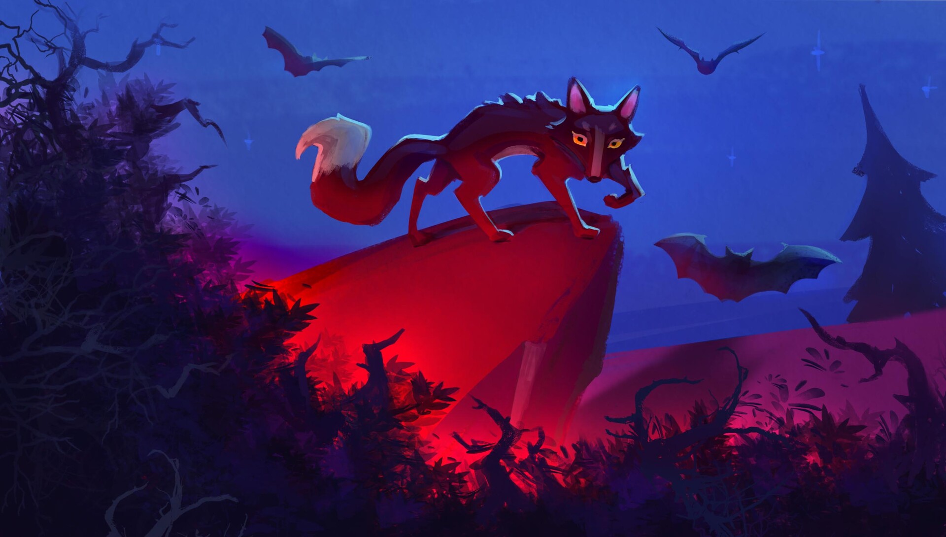 ArtStation - Frightened Fox Illustration