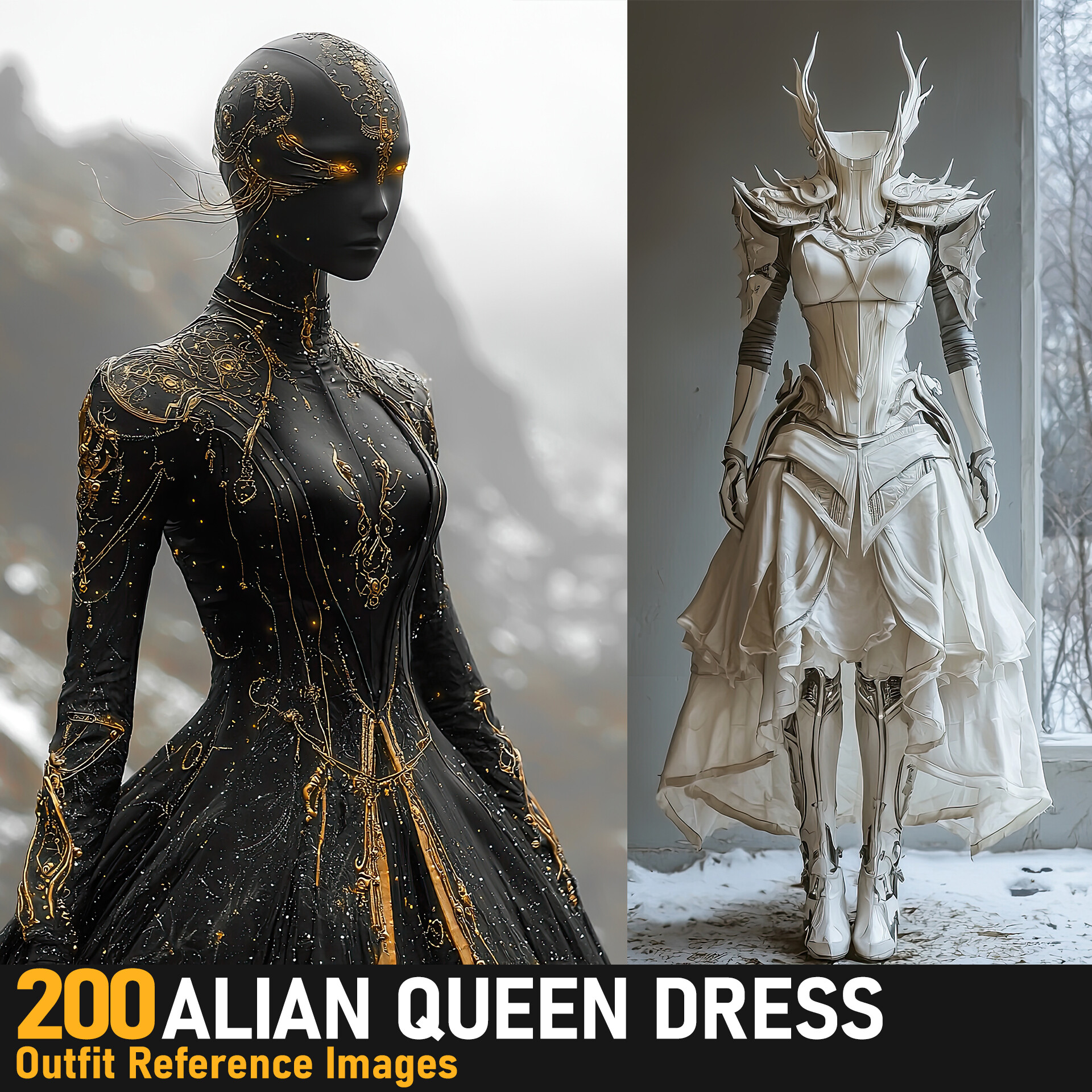 ArtStation - Alien Queen Dress|4K Reference Images