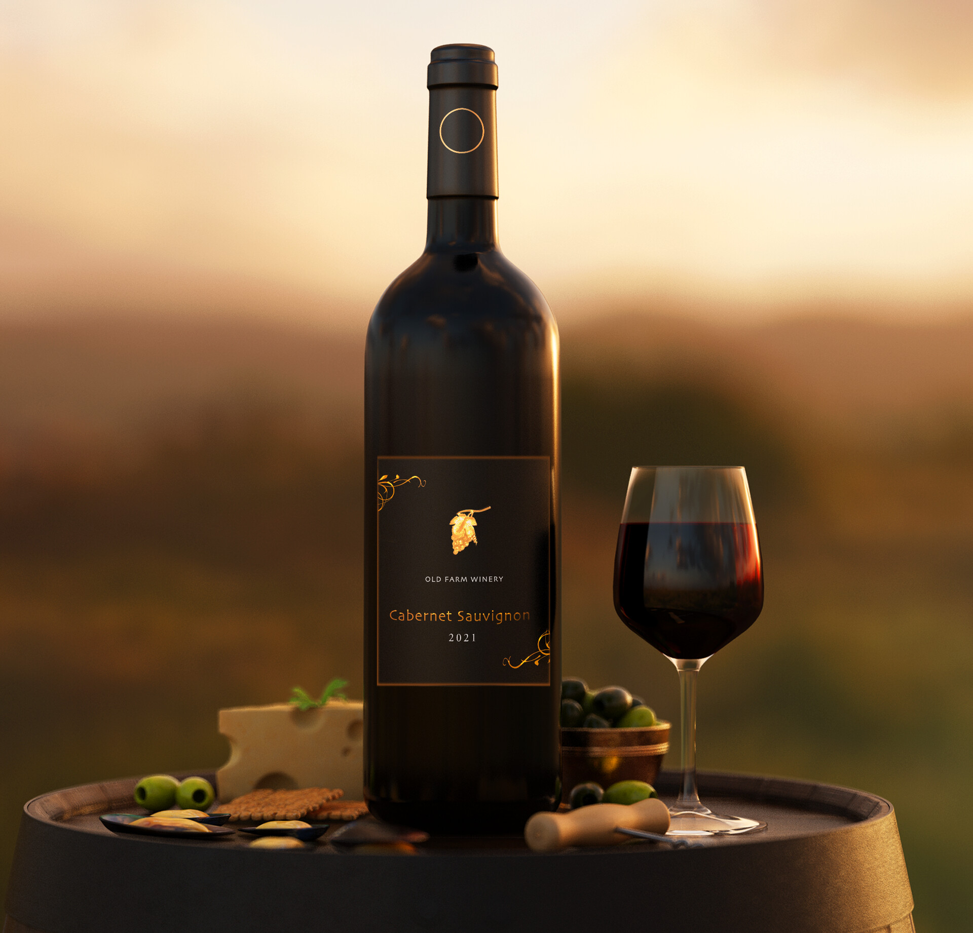 ArtStation - Design et Packaging de bouteille de vin (exercice)