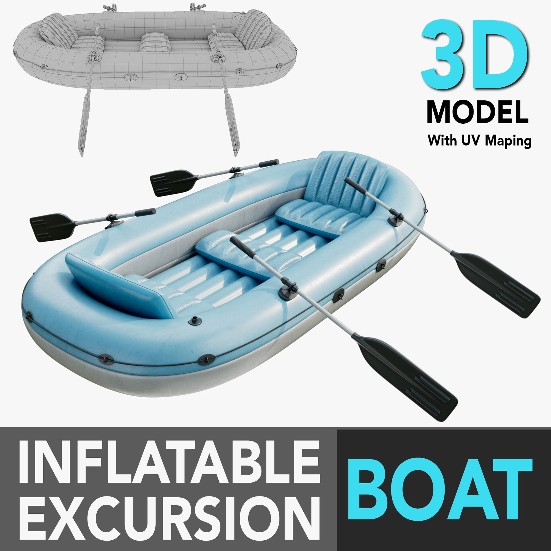 ArtStation - Inflatable Excursion Boat 3d model with texture